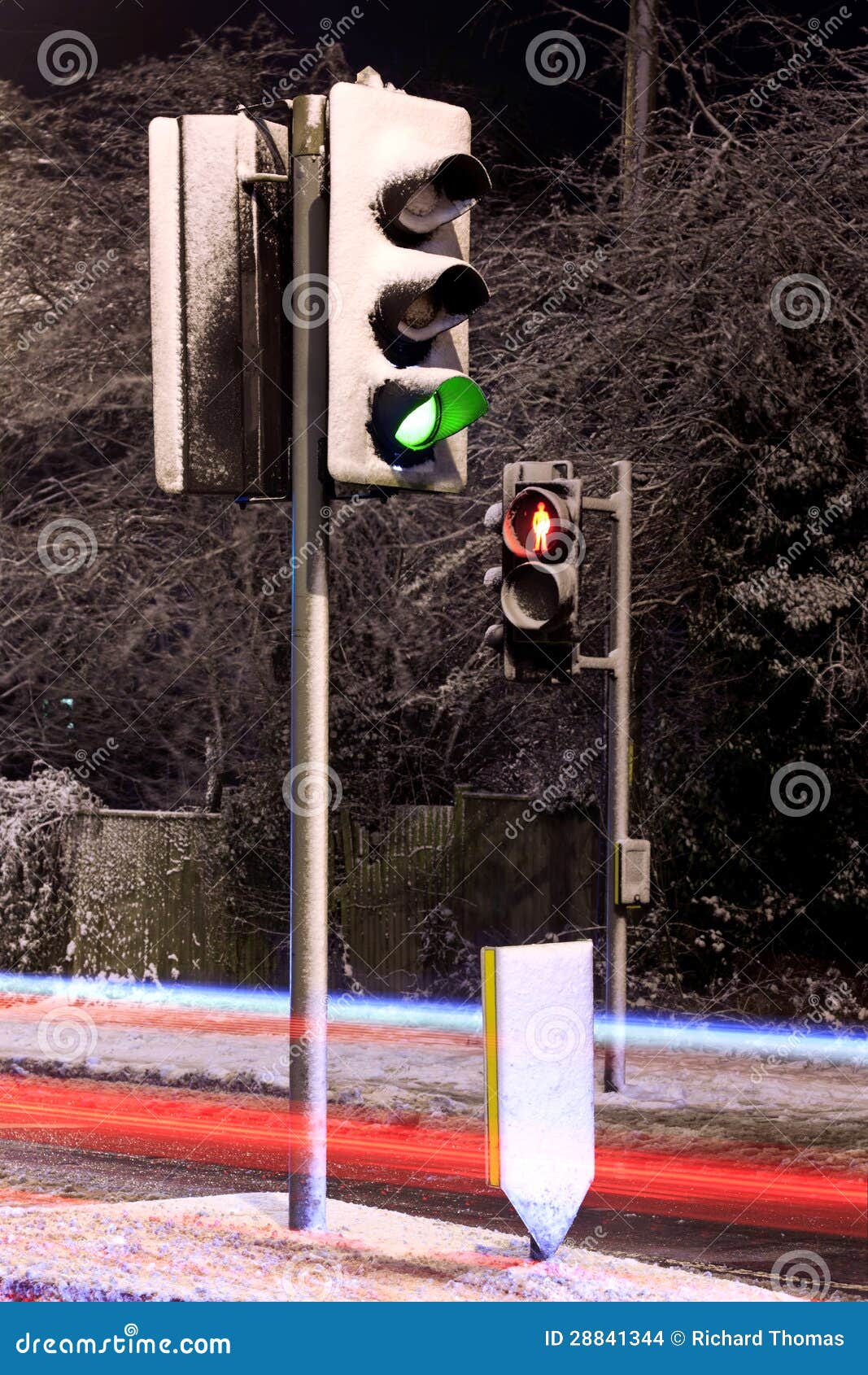 Traffic Lights Covered in Snow Stock Photo - Image of danger, junction ...