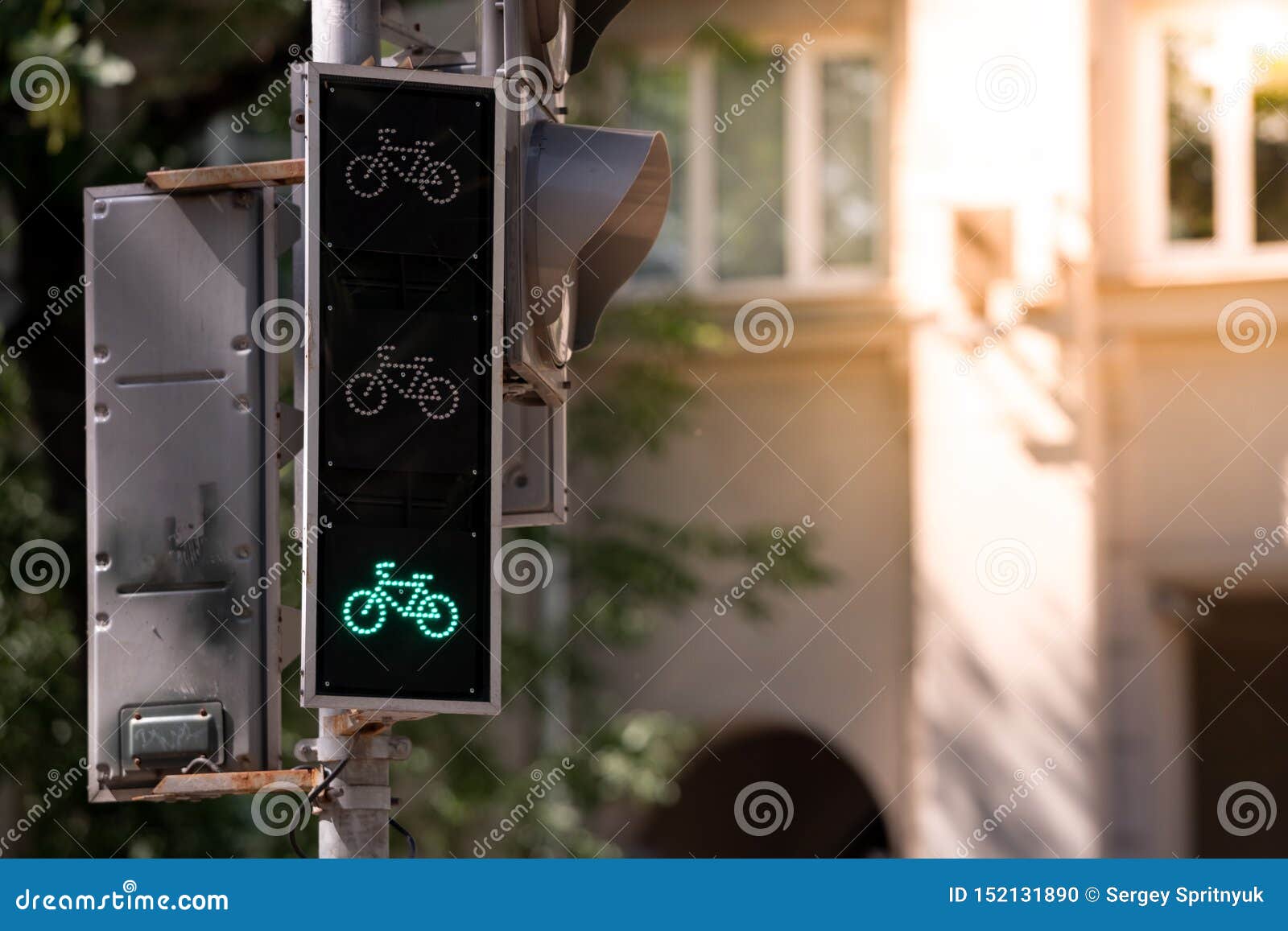 Traffic Lights for Cyclists. Enabled Enable Green Input Stock Photo ...