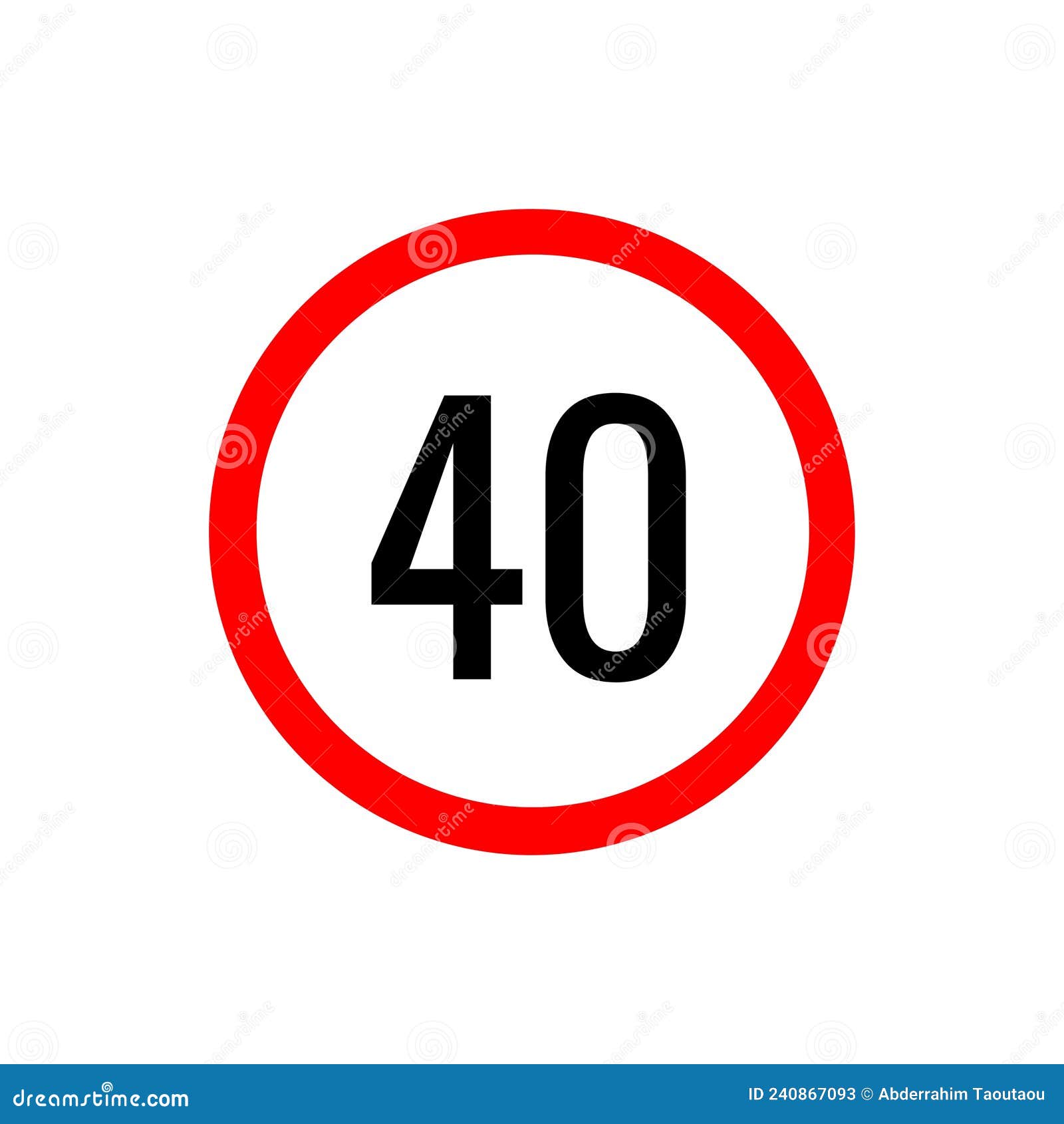 Traffic Lights it is Forbidden To Exceed the Speed Limit Forty Stock ...