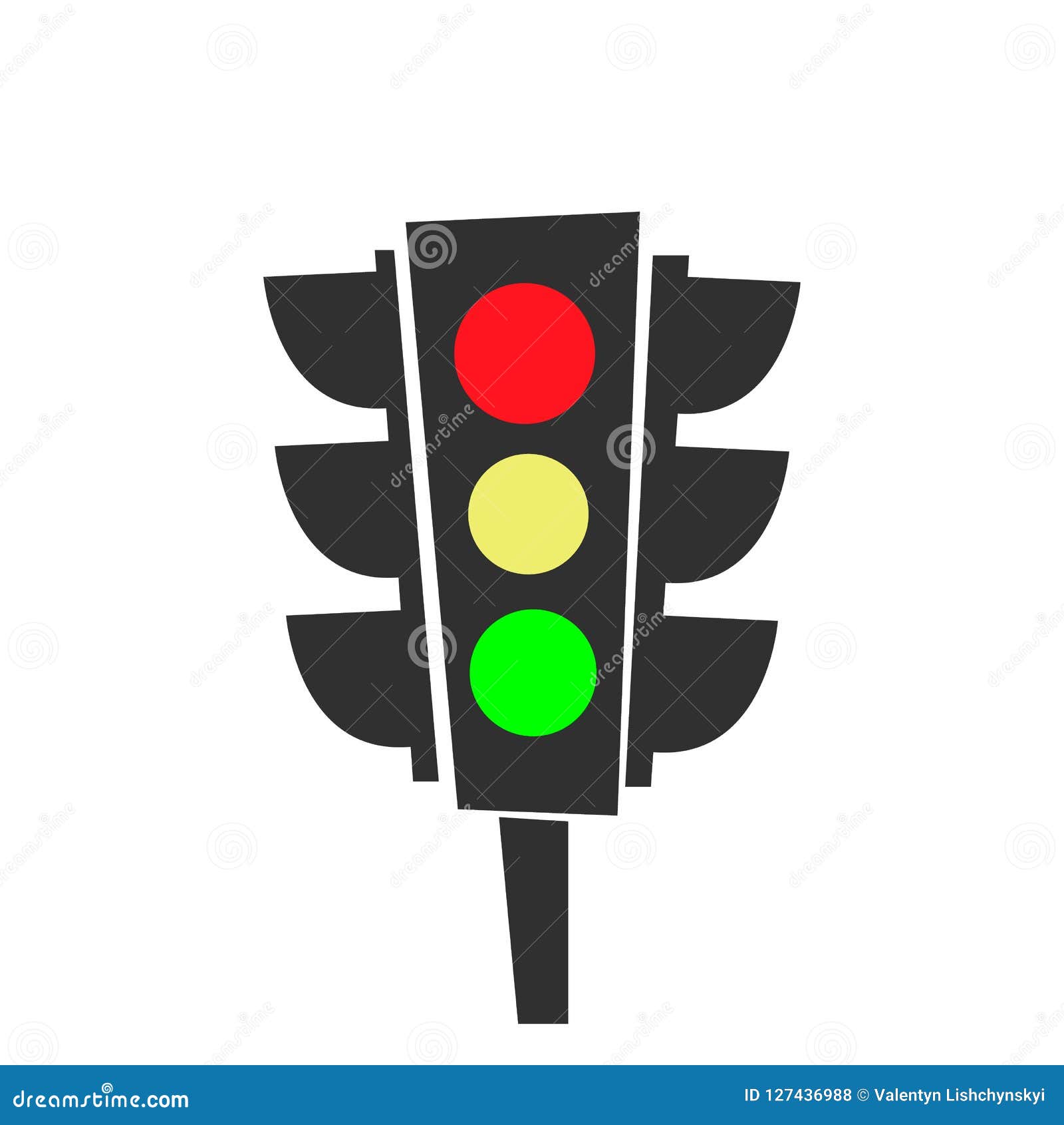 Traffic Lights Icon. Cartoon Design Stock Illustration - Illustration ...