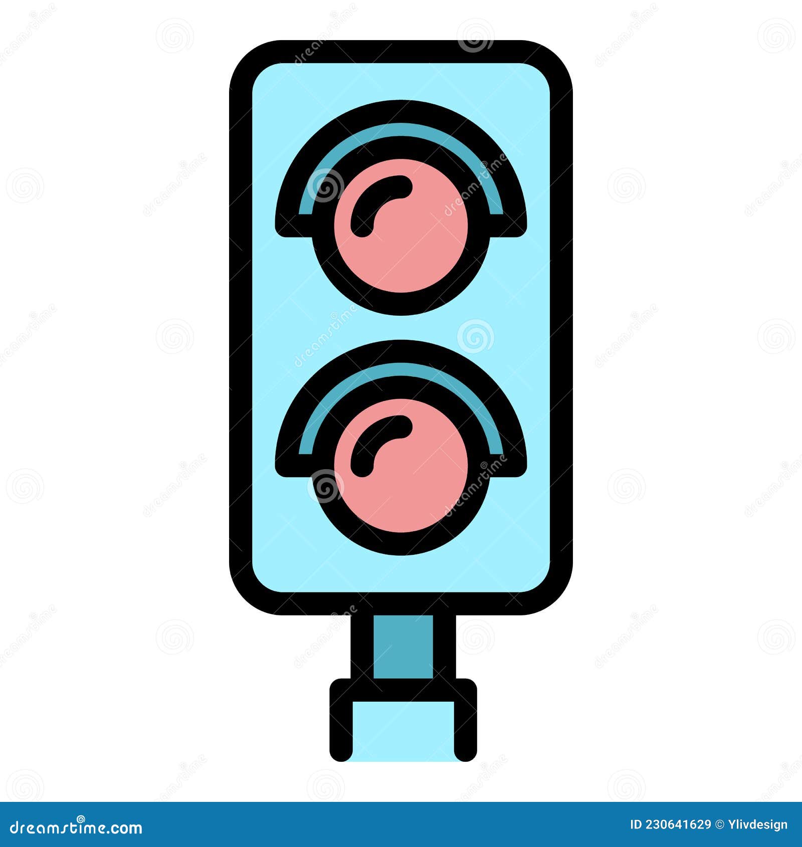 Traffic Lights Icon Color Outline Vector Stock Vector - Illustration of ...