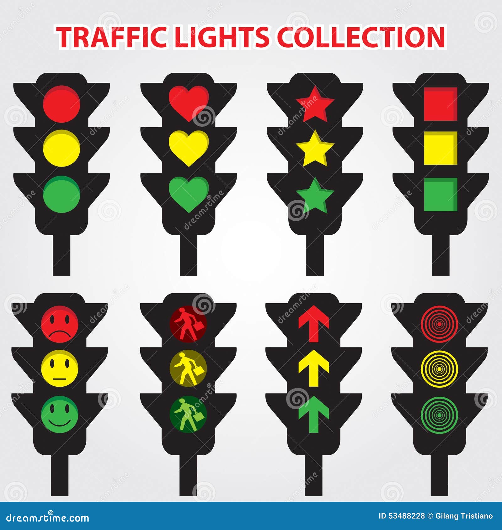 Traffic Lights stock vector. Illustration of orange, safety - 53488228