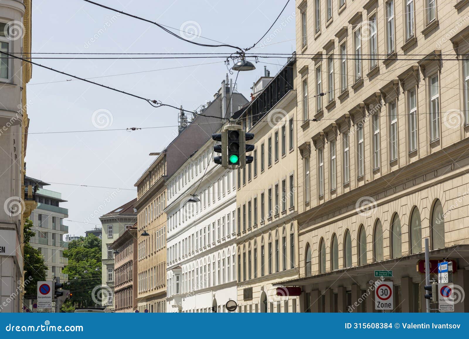Traffic Lights at the Intersection of Streets in Vienna Stock Photo ...