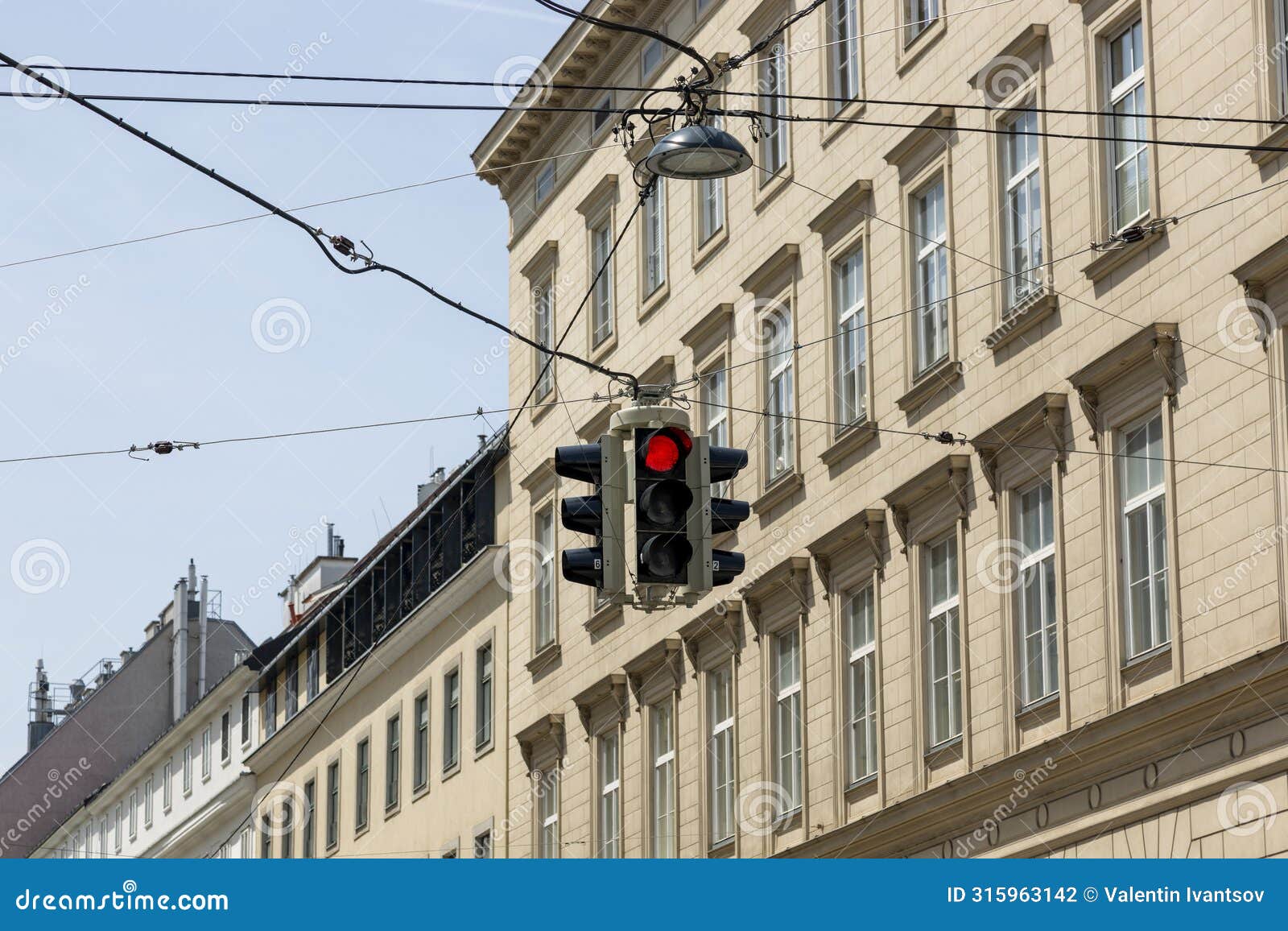 Traffic Lights at the Intersection of Streets in Vienna Stock Photo ...
