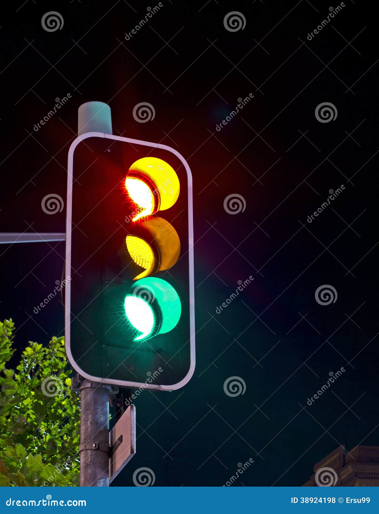 Traffic Lights at Night stock photo. Image of lights - 38924198