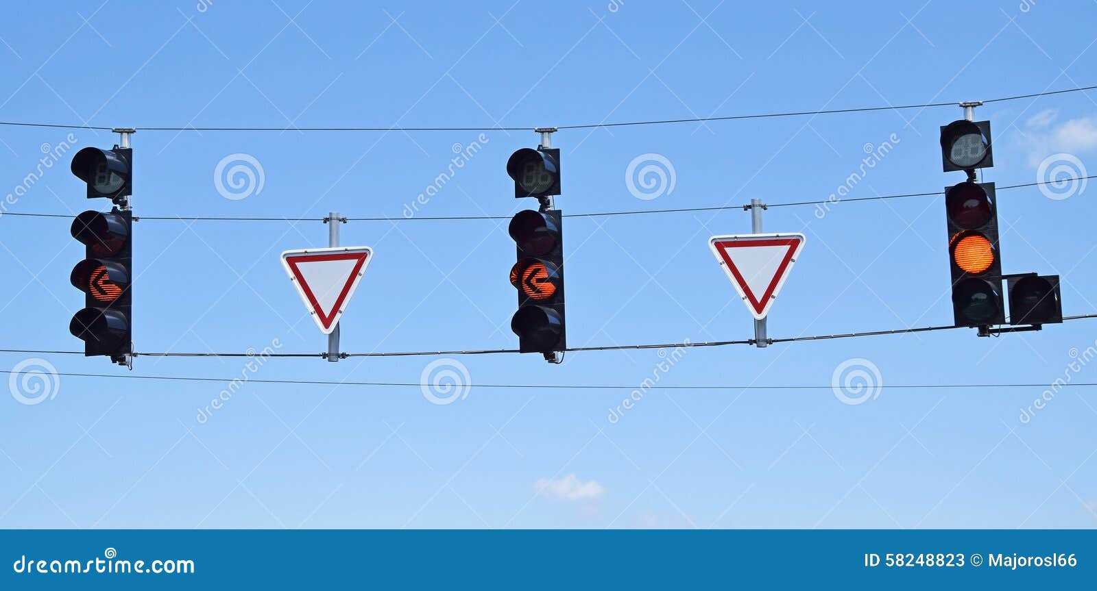 Traffic lights stock image. Image of triangle, lead, sign - 58248823
