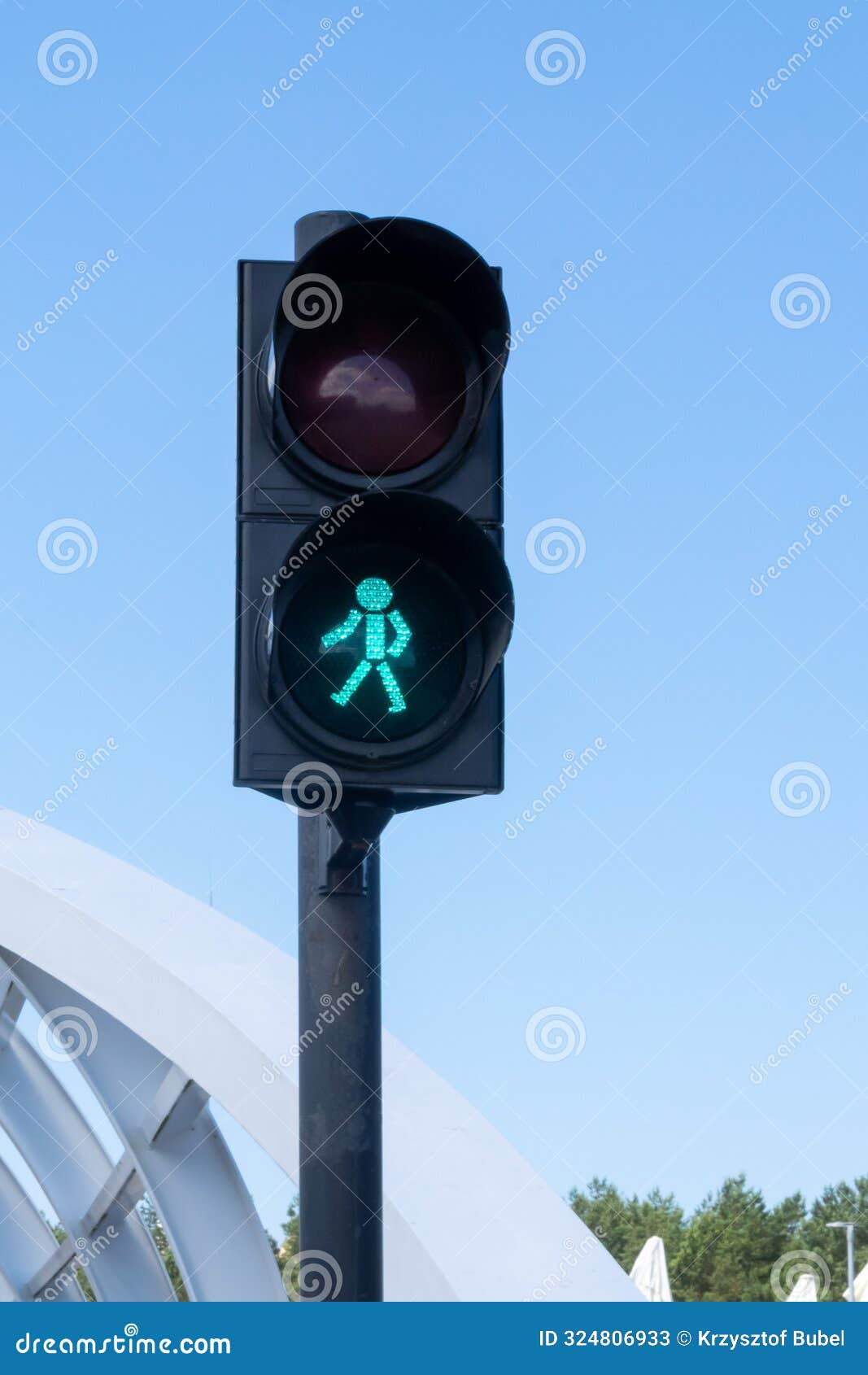 Traffic Lights Pedestrian Crossing on the Footbridge in Ustka Stock ...