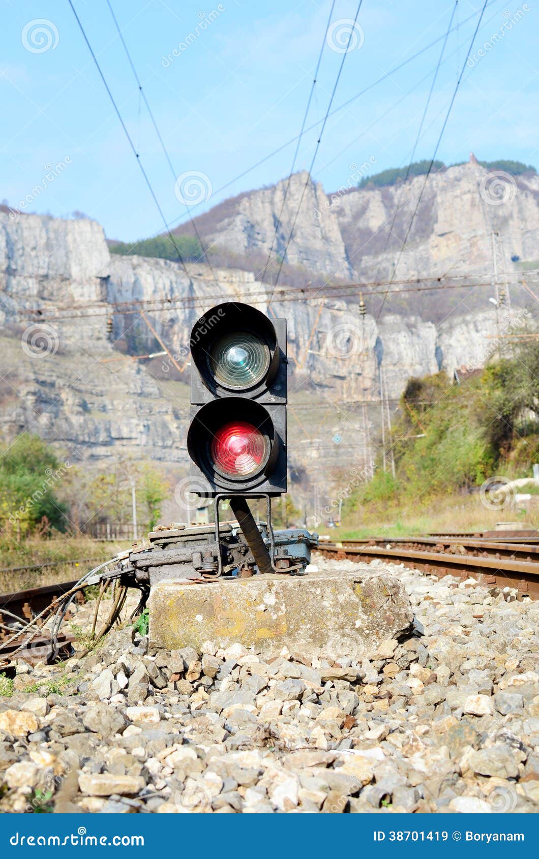 Traffic Lights On Railway Royalty-Free Stock Photo | CartoonDealer.com ...
