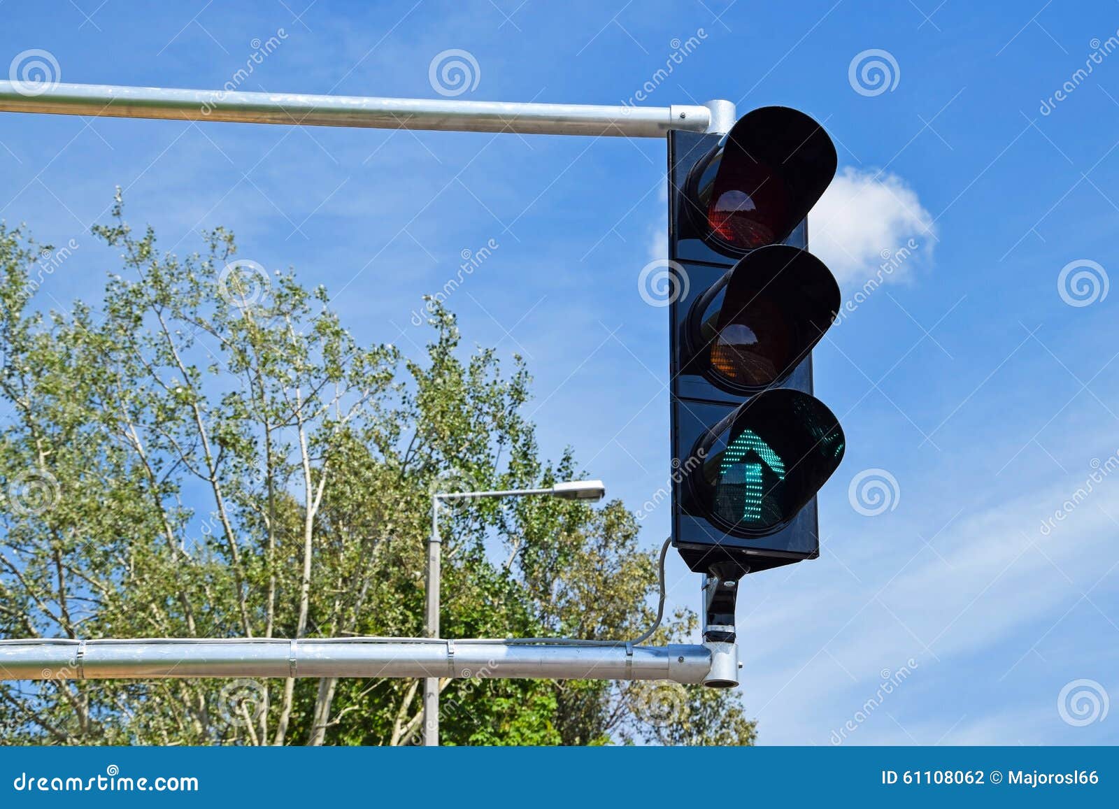 Traffic Lights at the Road Crossing Stock Photo - Image of grass, stop ...