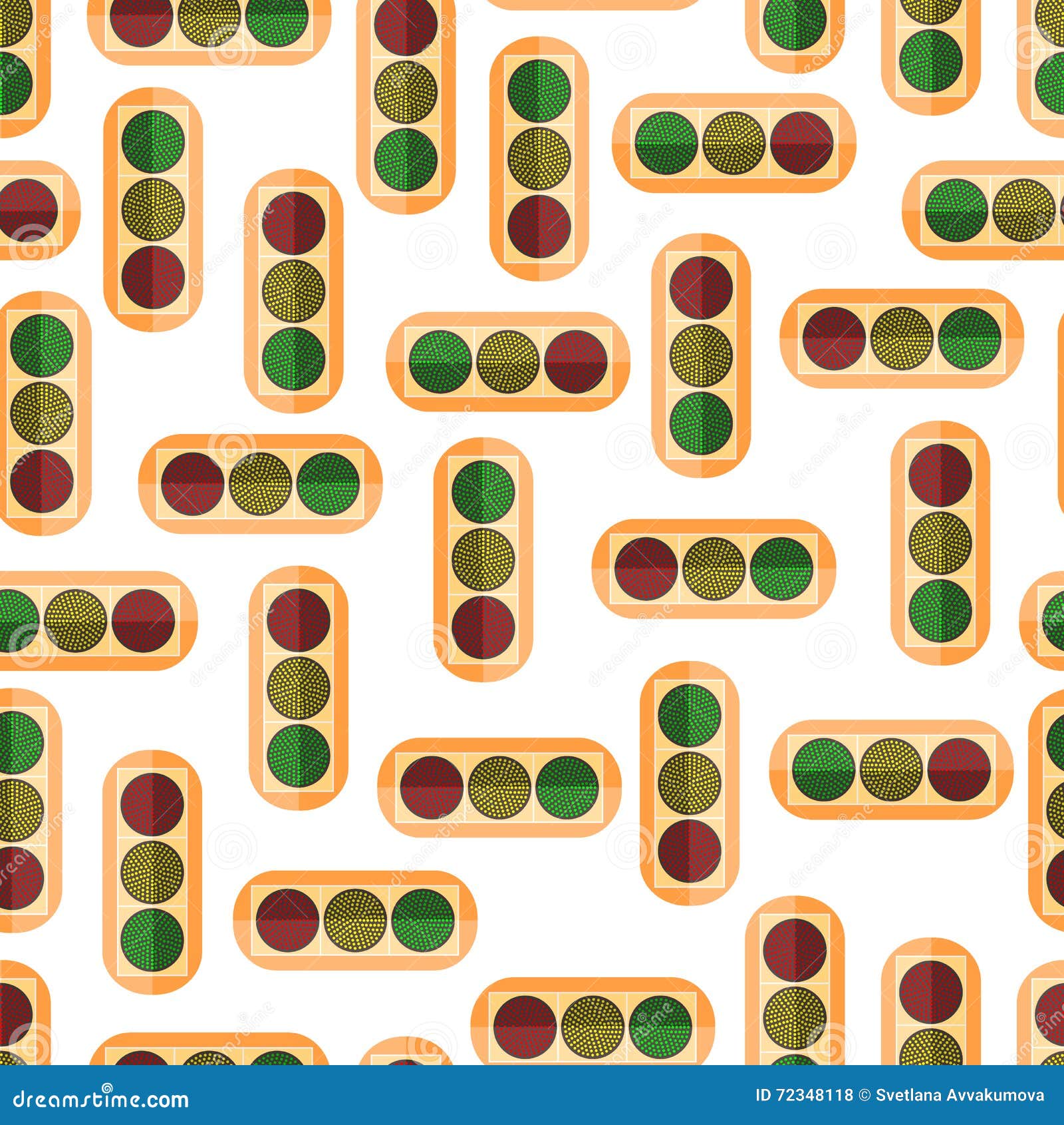 Traffic Lights Seamless Pattern. Flat Style Stock Vector - Illustration ...