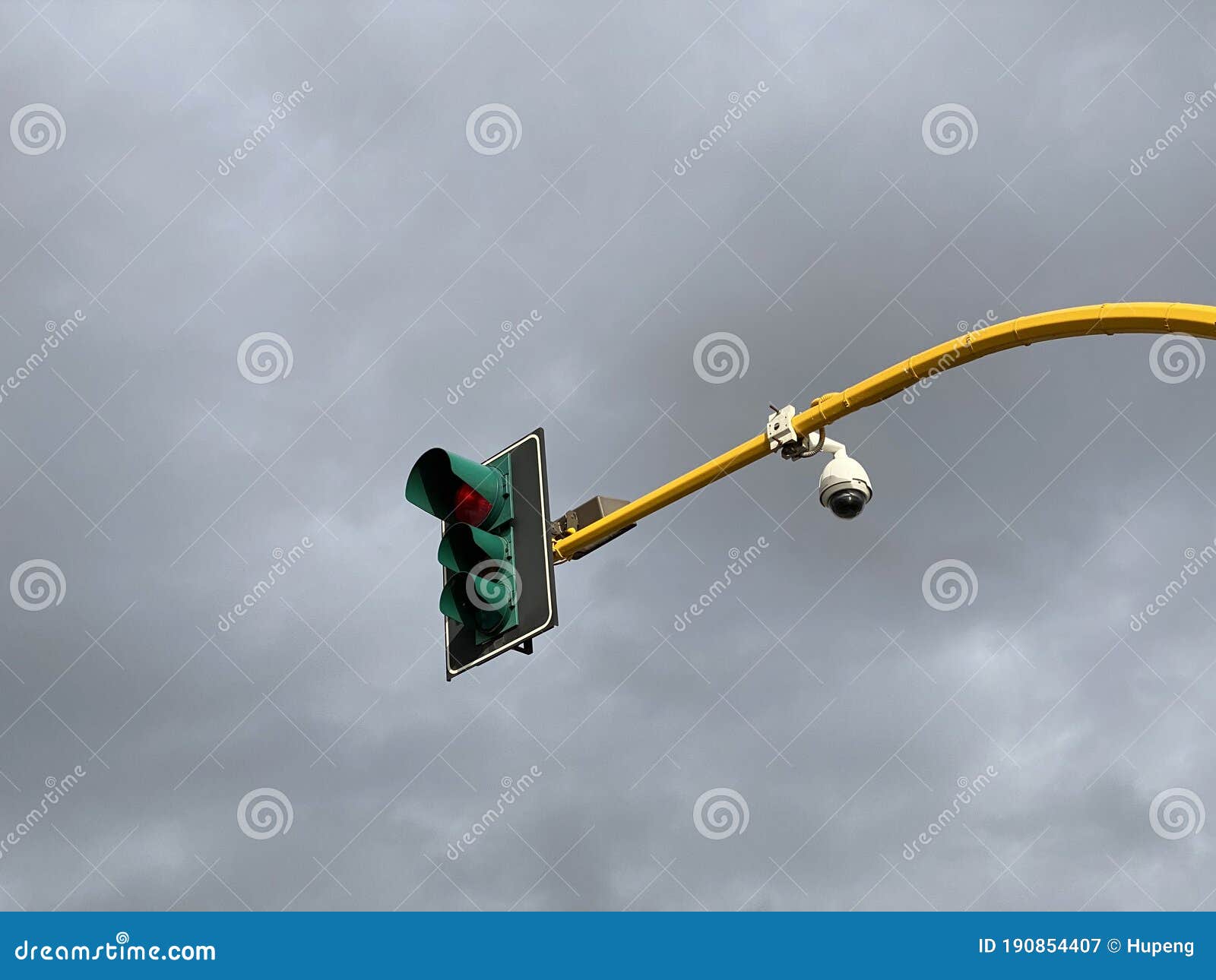 Traffic Lights with a Security Camera Stock Image - Image of flash ...