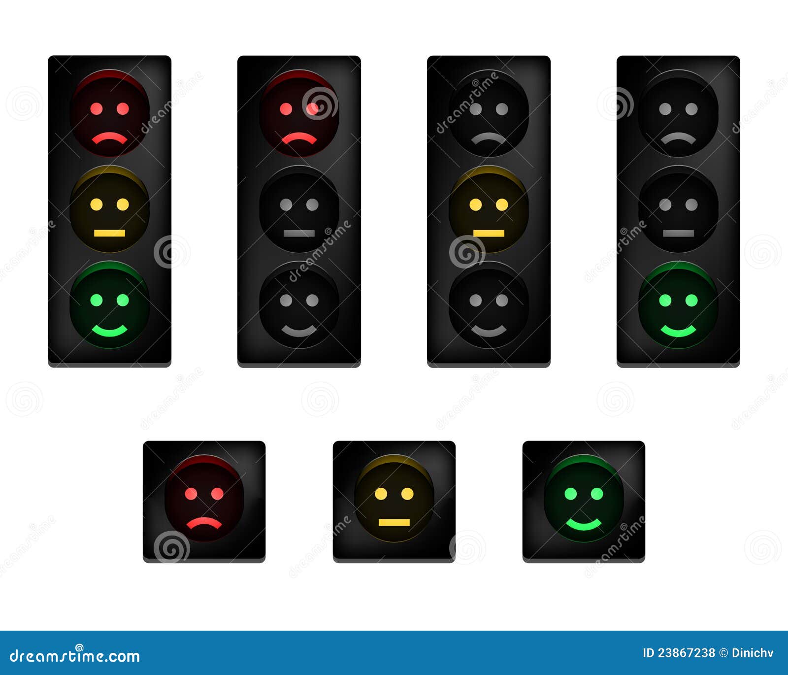 Traffic lights with smiles stock vector. Illustration of crossroads ...