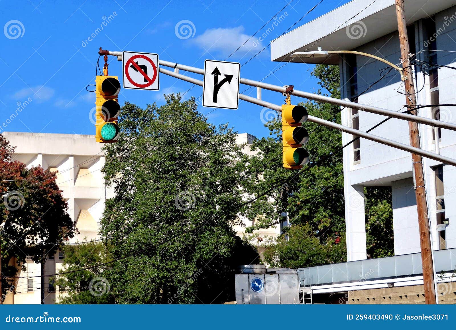 Traffic lights stock photo. Image of green, street, city - 259403490