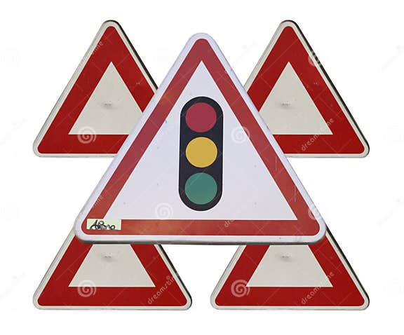 Traffic Lights Triangular Sign Stock Photo - Image of travel ...