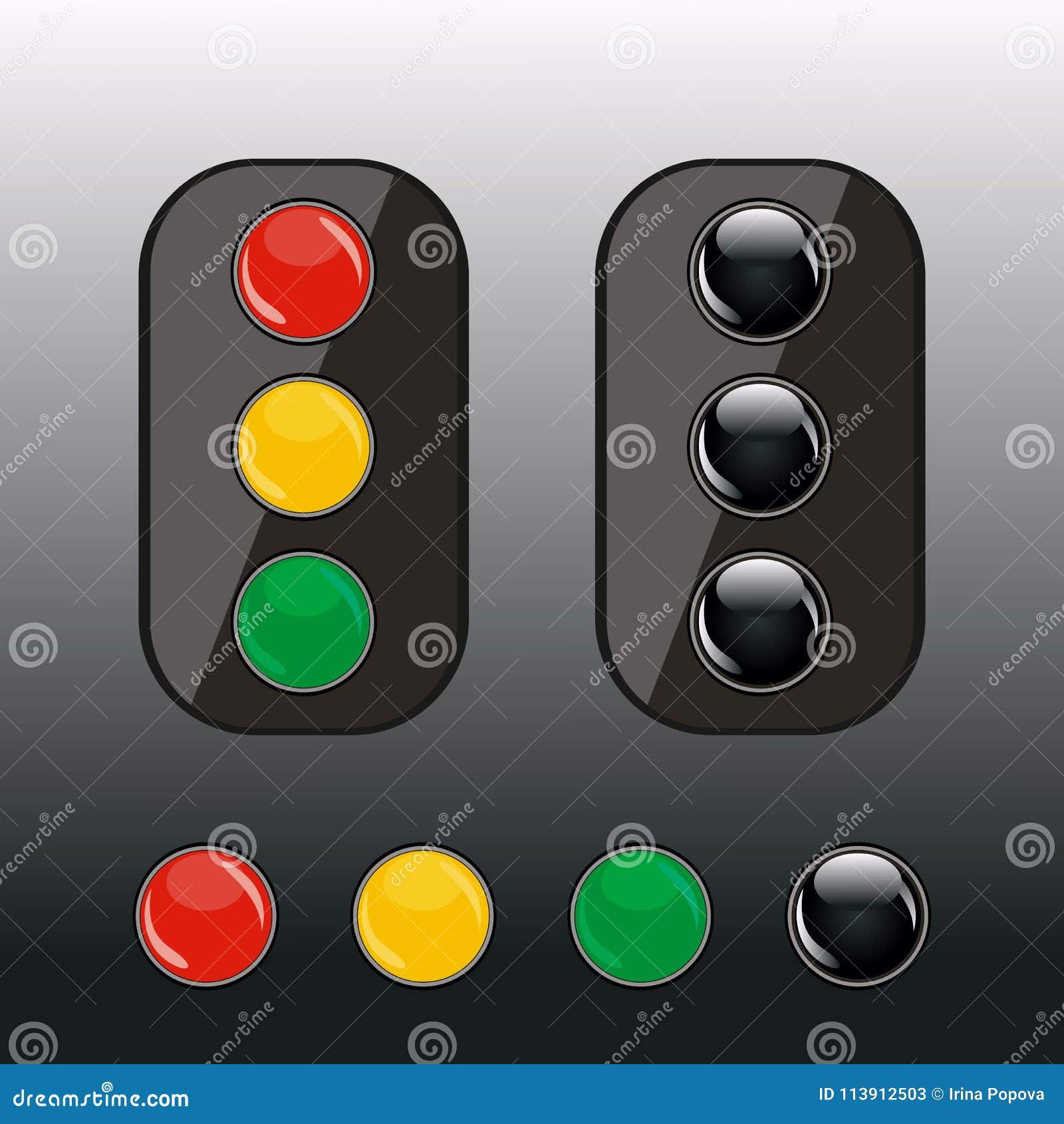 Traffic Lights in Two Modes Vector Stock Vector - Illustration of ...