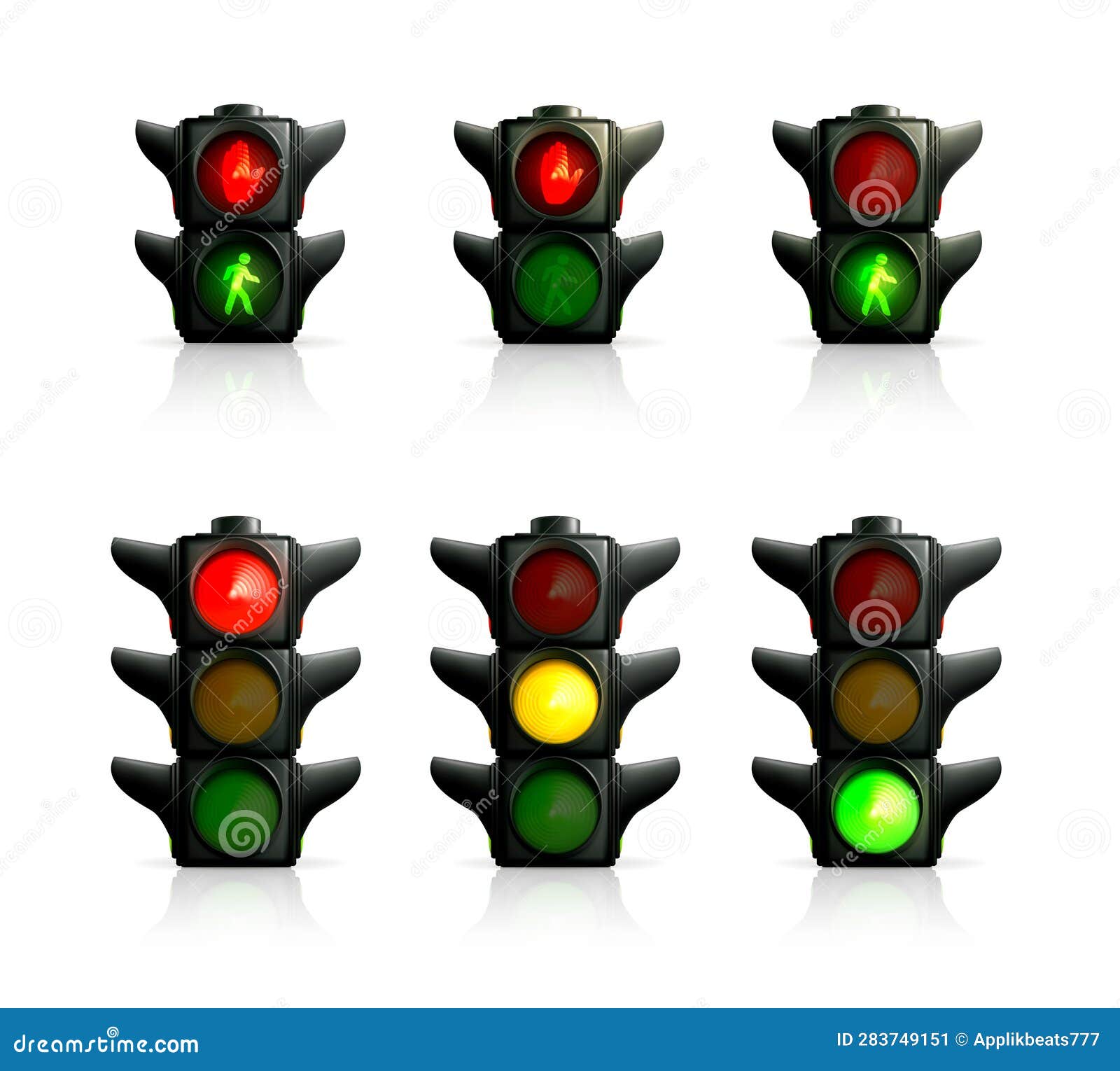 Traffic lights, vector stock vector. Illustration of green - 283749151