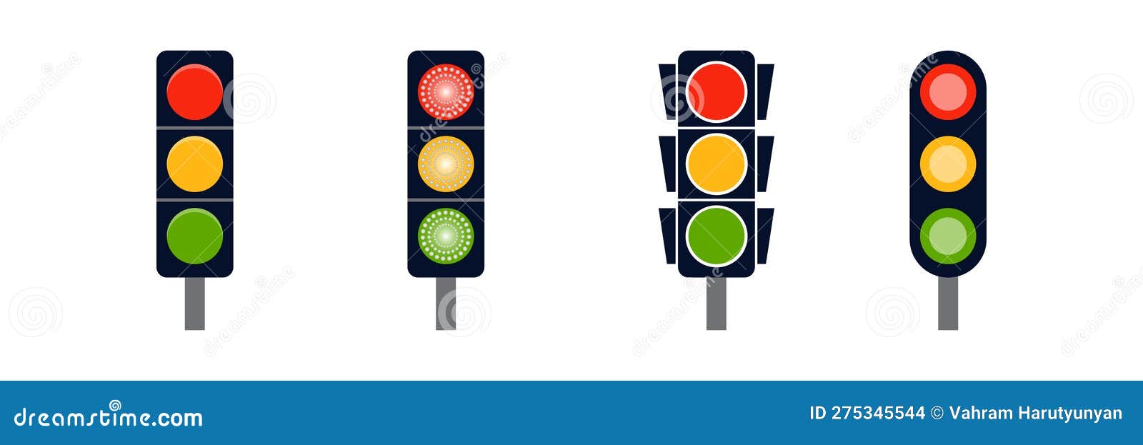 Traffic Lights Vector Illustration? Flat Style. Stock Vector ...