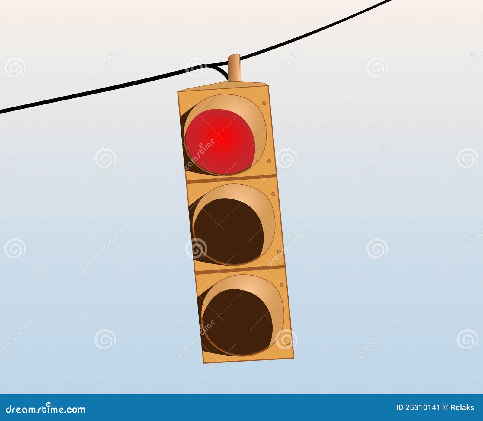 Traffic lights on the wire stock illustration. Illustration of check ...