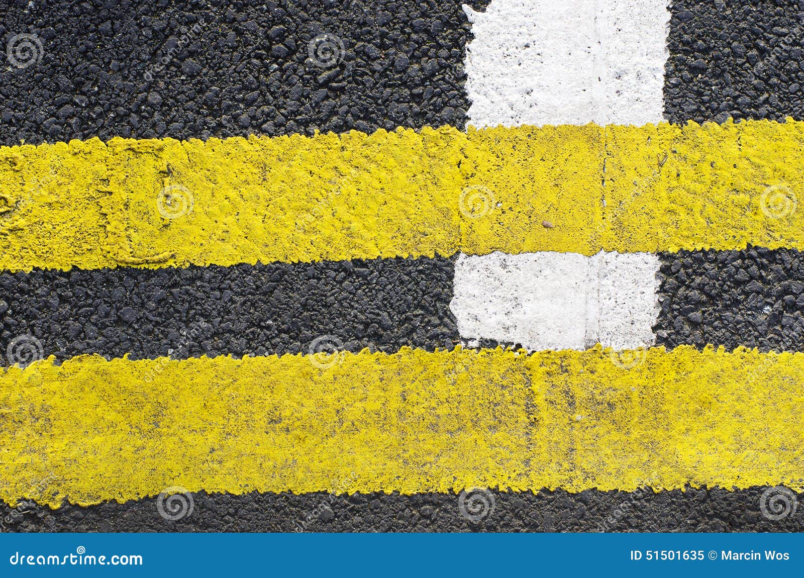 Traffic Lines on the Asphalt Road Surface is Composed of One Type of ...