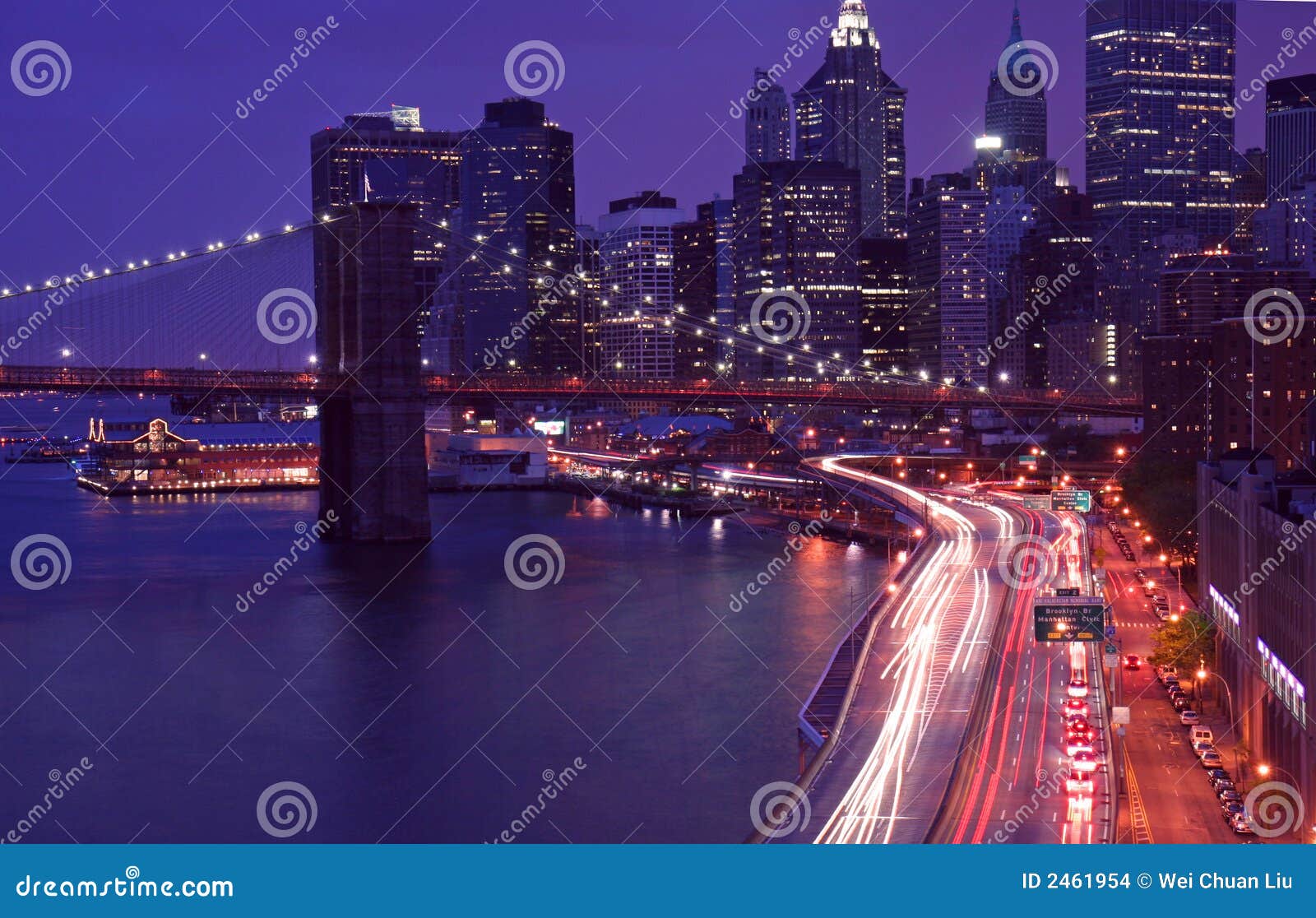 Traffic in Manhattan stock photo. Image of downtown, bridge - 2461954