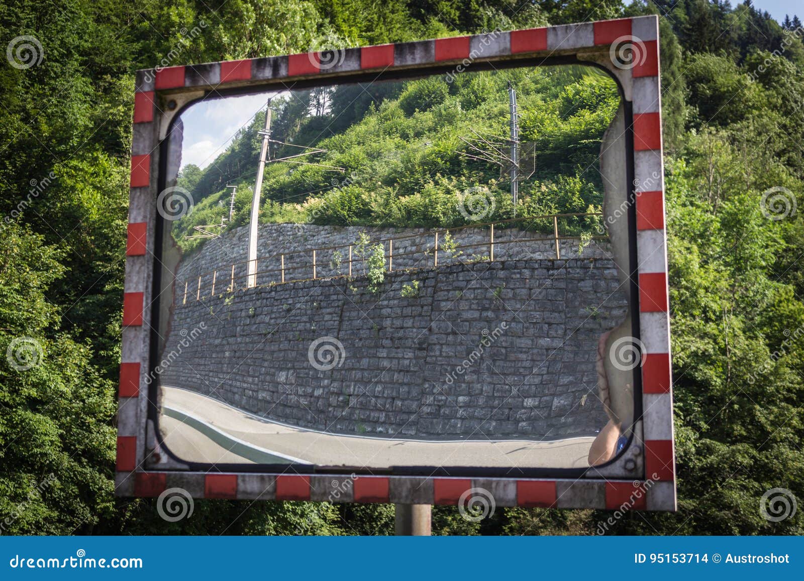 A Traffic Mirror with Reflection, Reflection Stock Photo - Image of ...