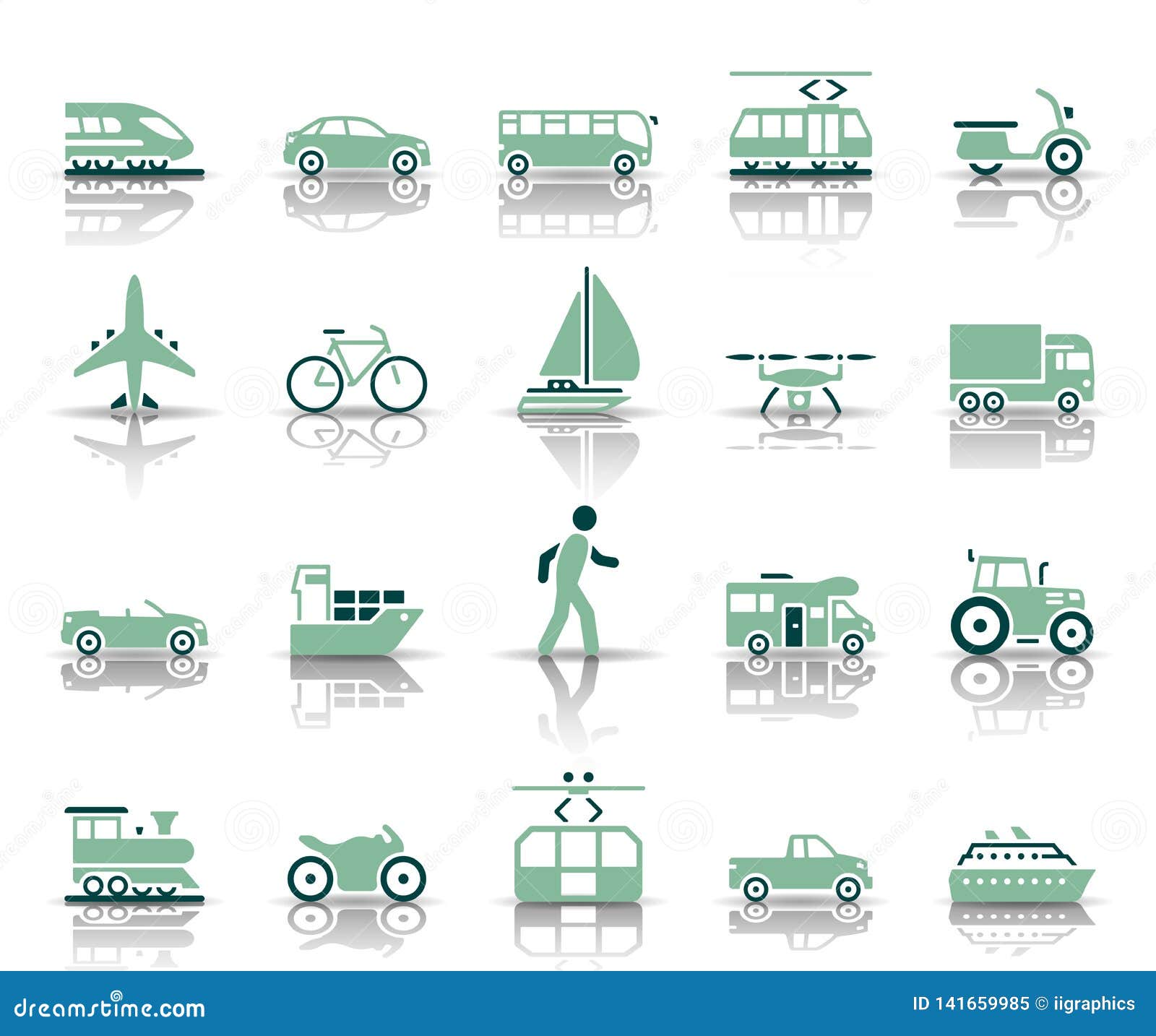 Traffic and Mobility Icon Set Stock Illustration - Illustration of ...