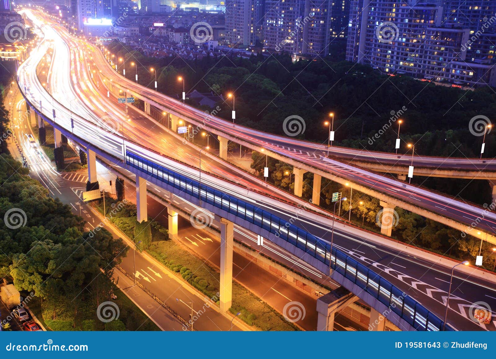 Traffic with Modern Building Stock Image - Image of evening, dramatic ...