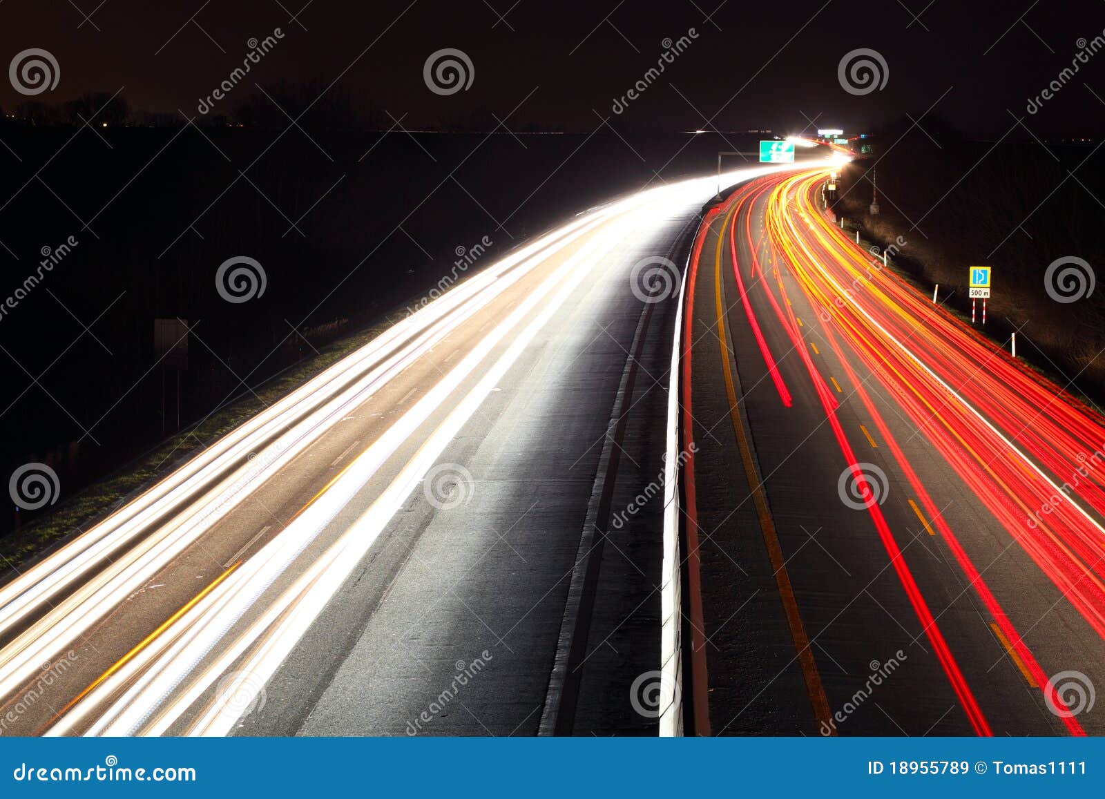Traffic on the Move at Nigh Stock Image - Image of glow, light: 18955789