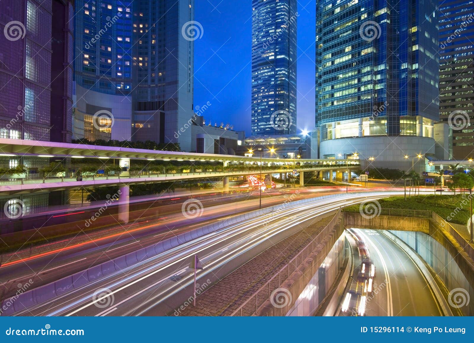 Traffic on the Move at Night Stock Photo - Image of changing, blue ...