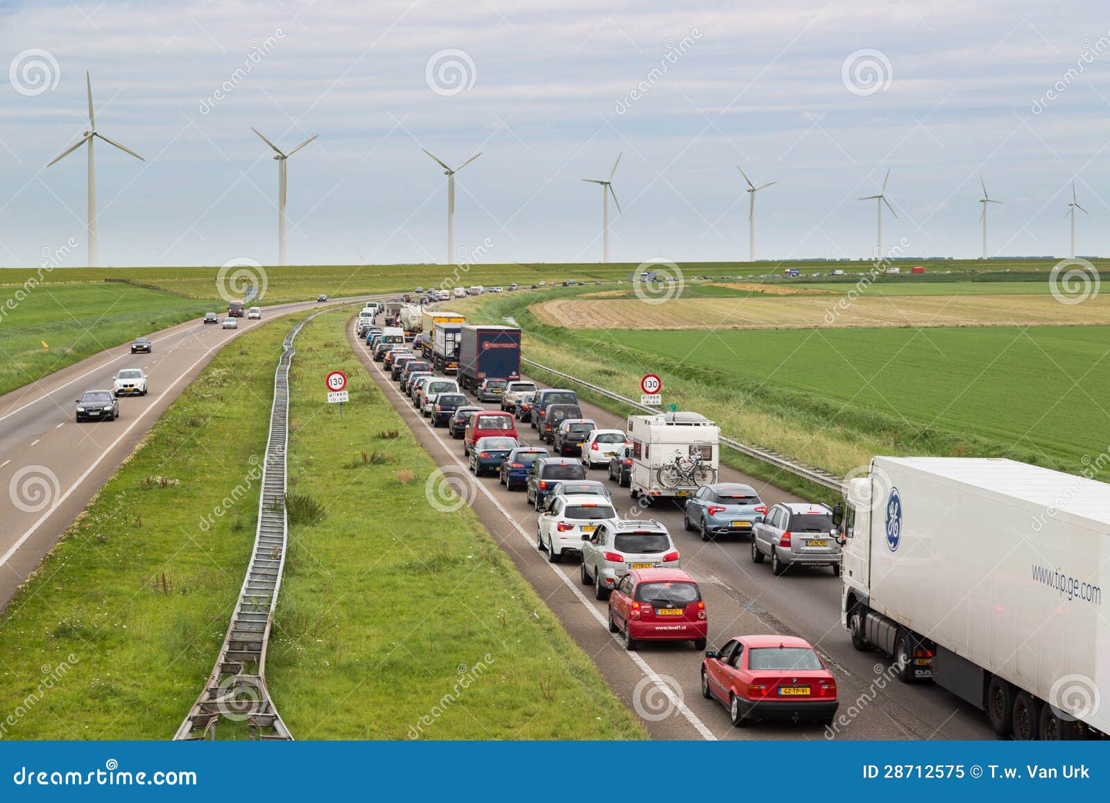 Traffic Moves Slowly Along a Busy Highway Editorial Image - Image of ...