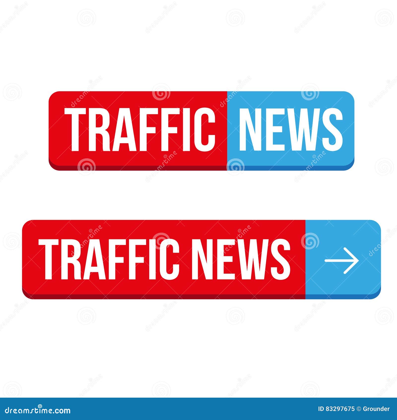 Traffic News button vector stock vector. Illustration of press - 83297675