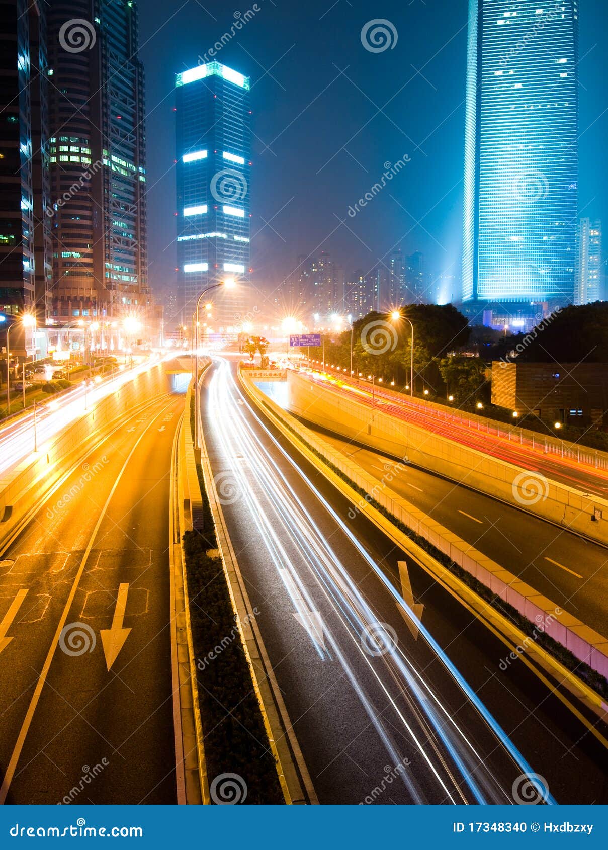 Traffic at night stock photo. Image of metropolis, fast - 17348340