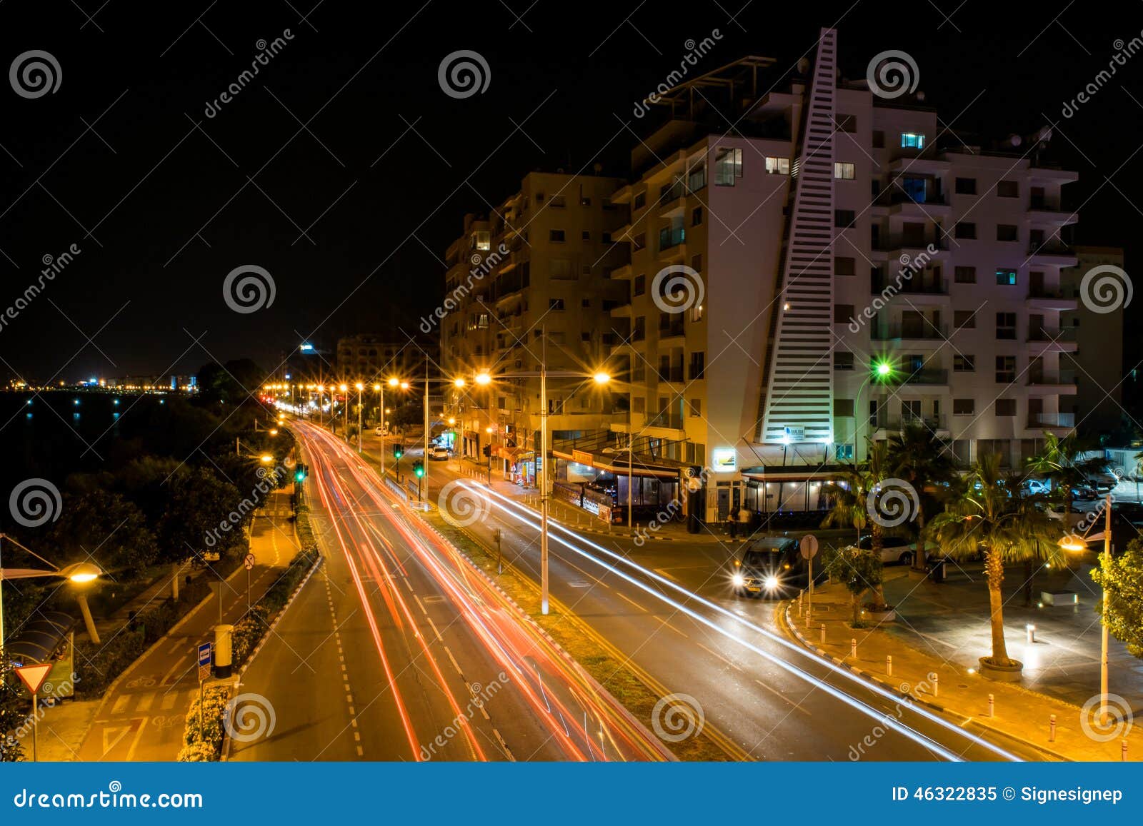 Traffic at Night in Limassol Cyprus Editorial Image - Image of speed ...