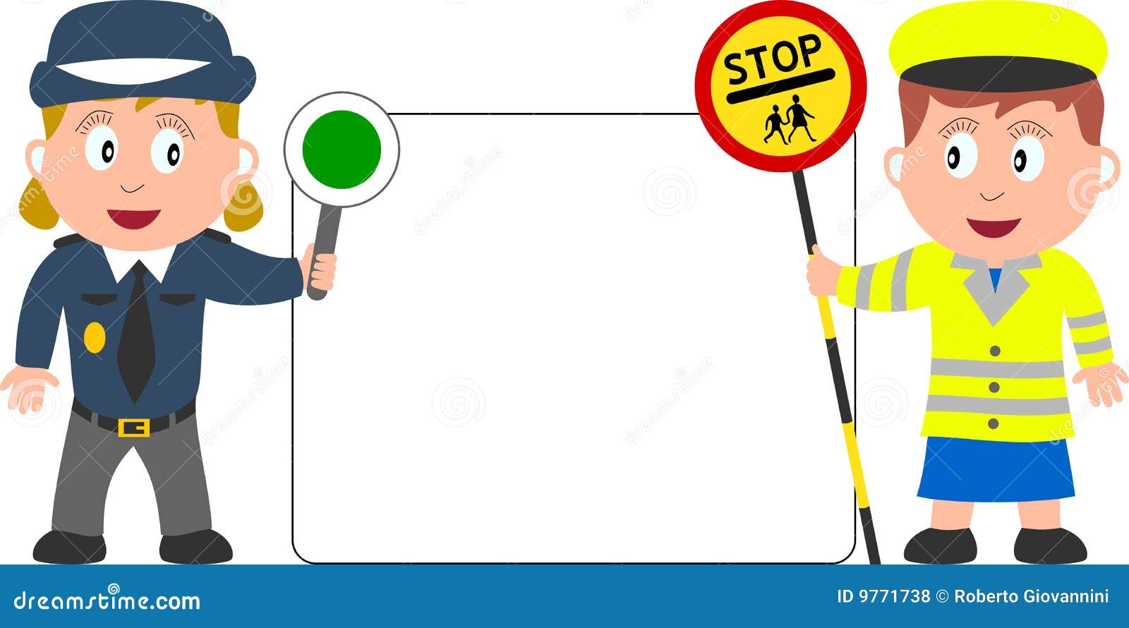 Traffic Officer In Uniform With High Visibility Vest Set, Policeman In ...