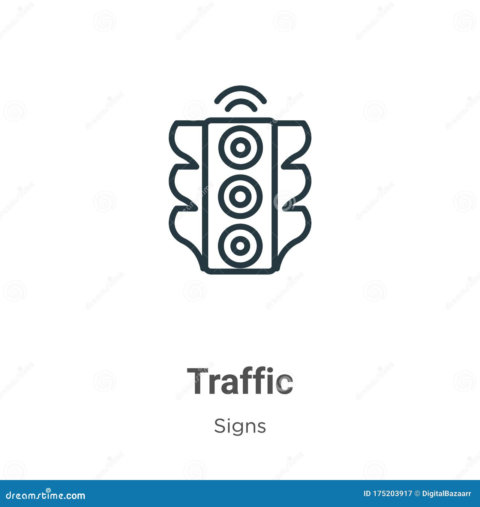 Traffic Outline Vector Icon. Thin Line Black Traffic Icon, Flat Vector ...