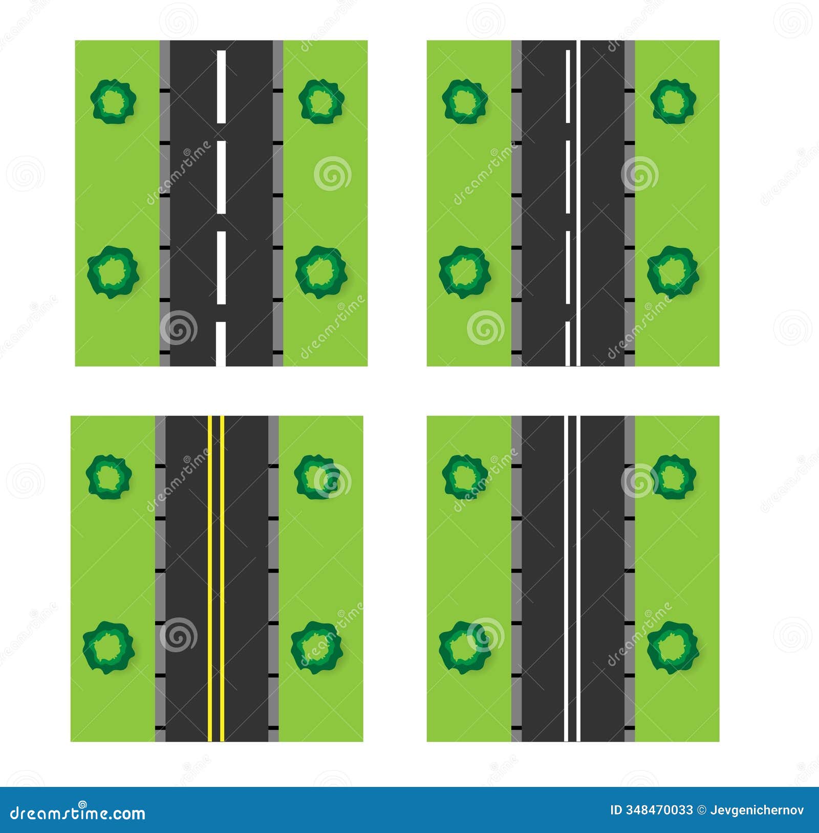 Road Design Element Top View Flat Style Stock Illustration ...