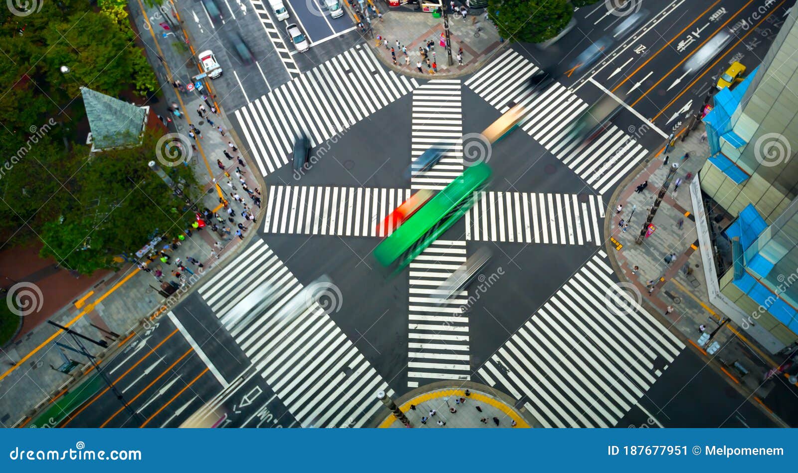 Traffic and People Cross a Busy Intersection in Ginza Editorial Photo ...