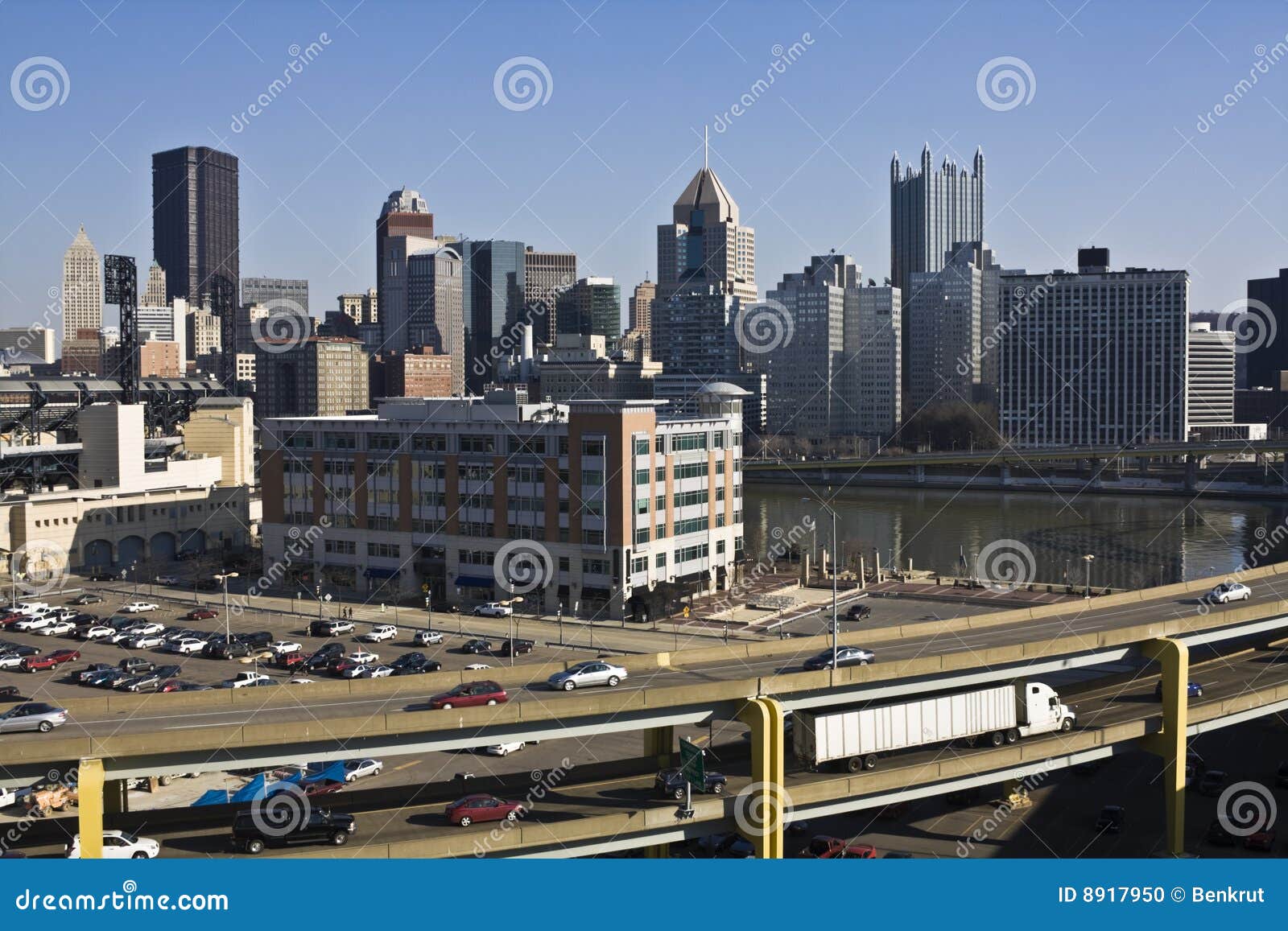 Traffic in Pittsburgh stock photo. Image of architecture - 8917950