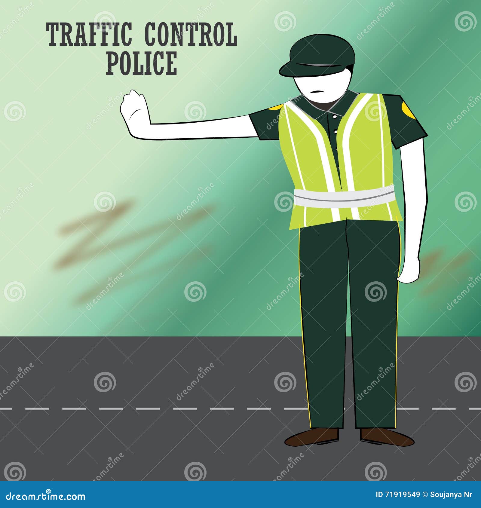 Traffic police in action stock vector. Illustration of showing - 71919549