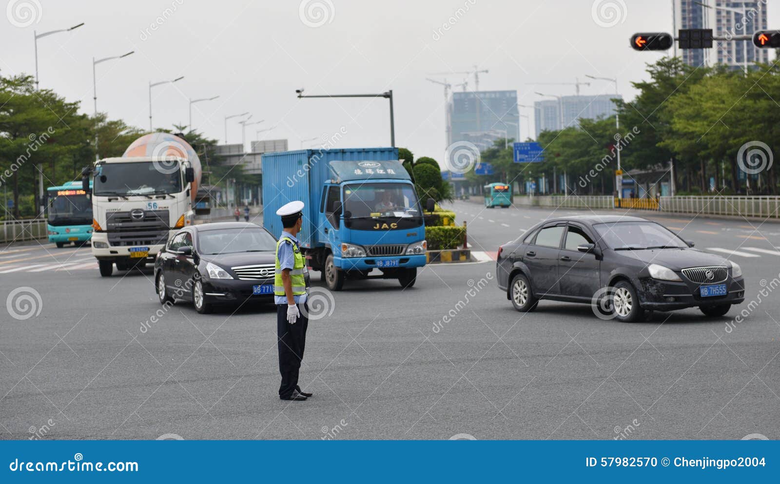 The Traffic Police Car Stands In Front Of A Pedestrian Crossing ...
