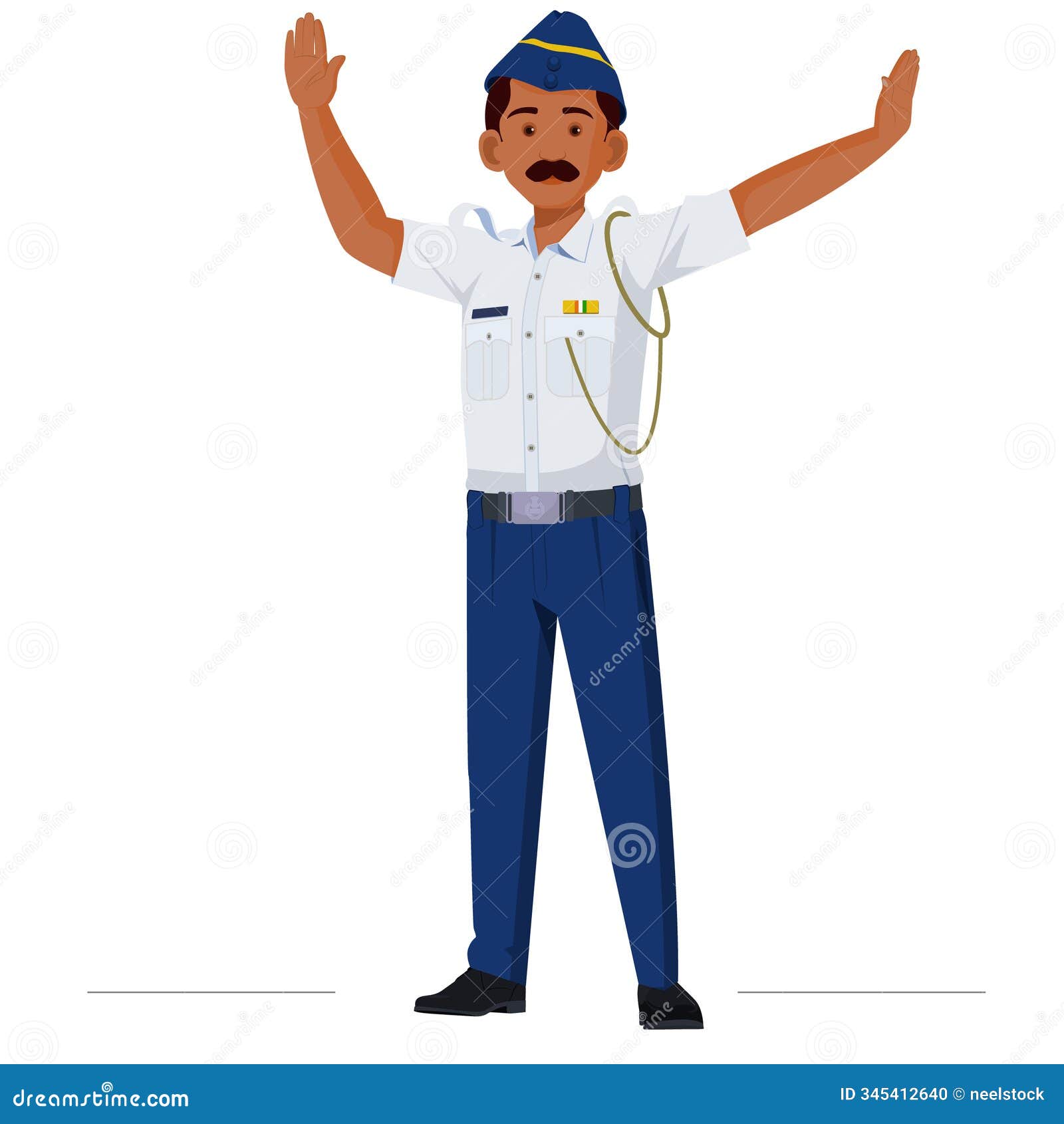 Traffic Police Making Stop Sign with Hand Stock Vector - Illustration ...