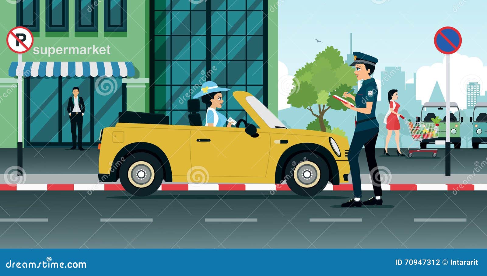 Traffic Police Flat Flowchart Cartoon Vector | CartoonDealer.com #275417287