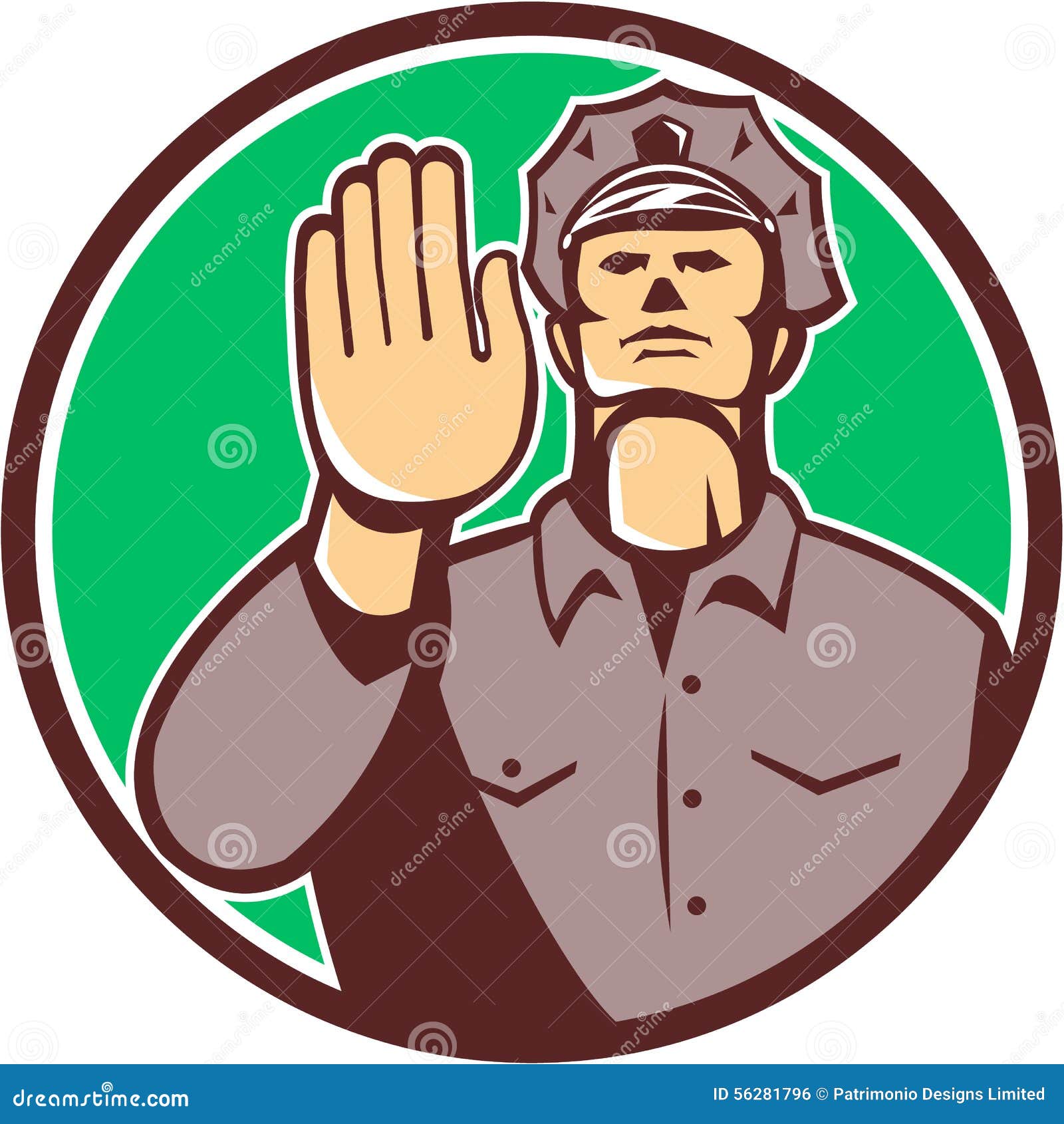 Traffic Policeman Stop Hand Signal Shield Cartoon Royalty-Free Stock ... Traffic Policeman Stop Hand Signal Shield Cartoon Royalty-Free Stock ...