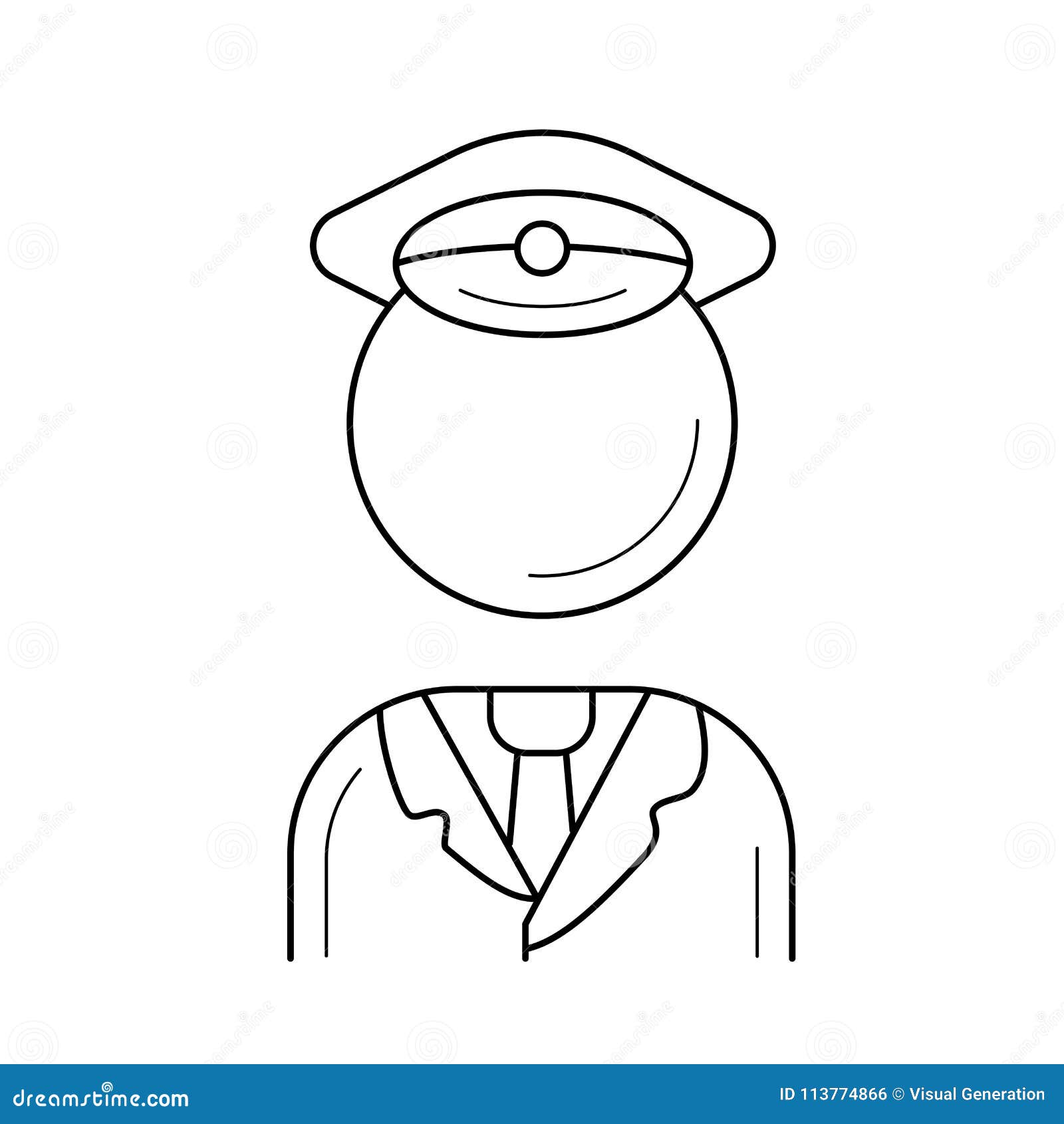Traffic Policeman Line Icon. Stock Vector - Illustration of railroad ...