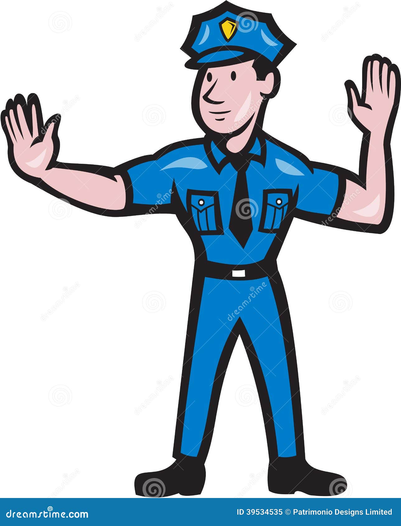 Traffic Policeman Stop Hand Signal Cartoon Stock Illustration ... Traffic Policeman Stop Hand Signal Cartoon Stock Illustration ...