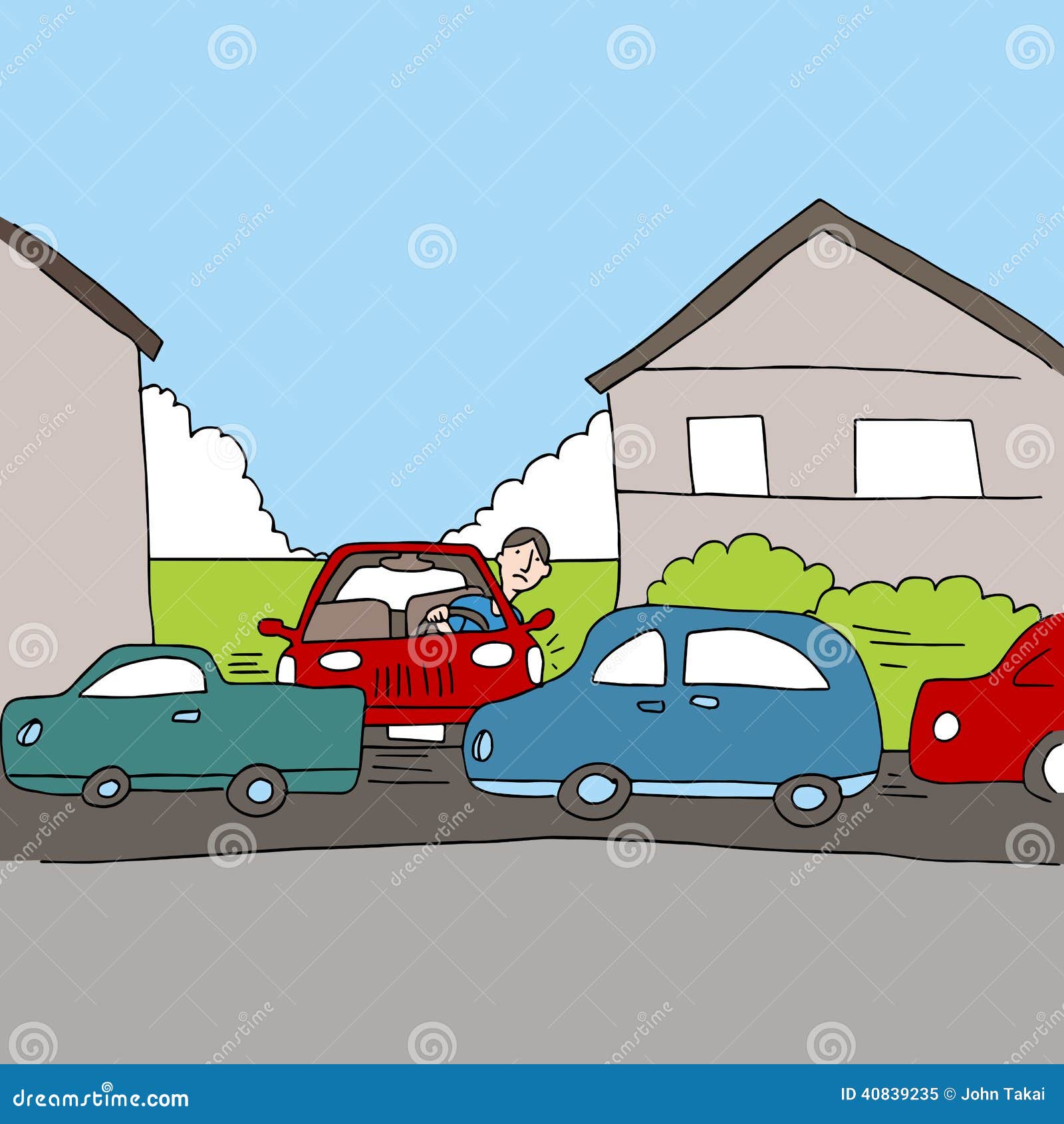 Traffic Problem stock vector. Illustration of cartoon - 40839235