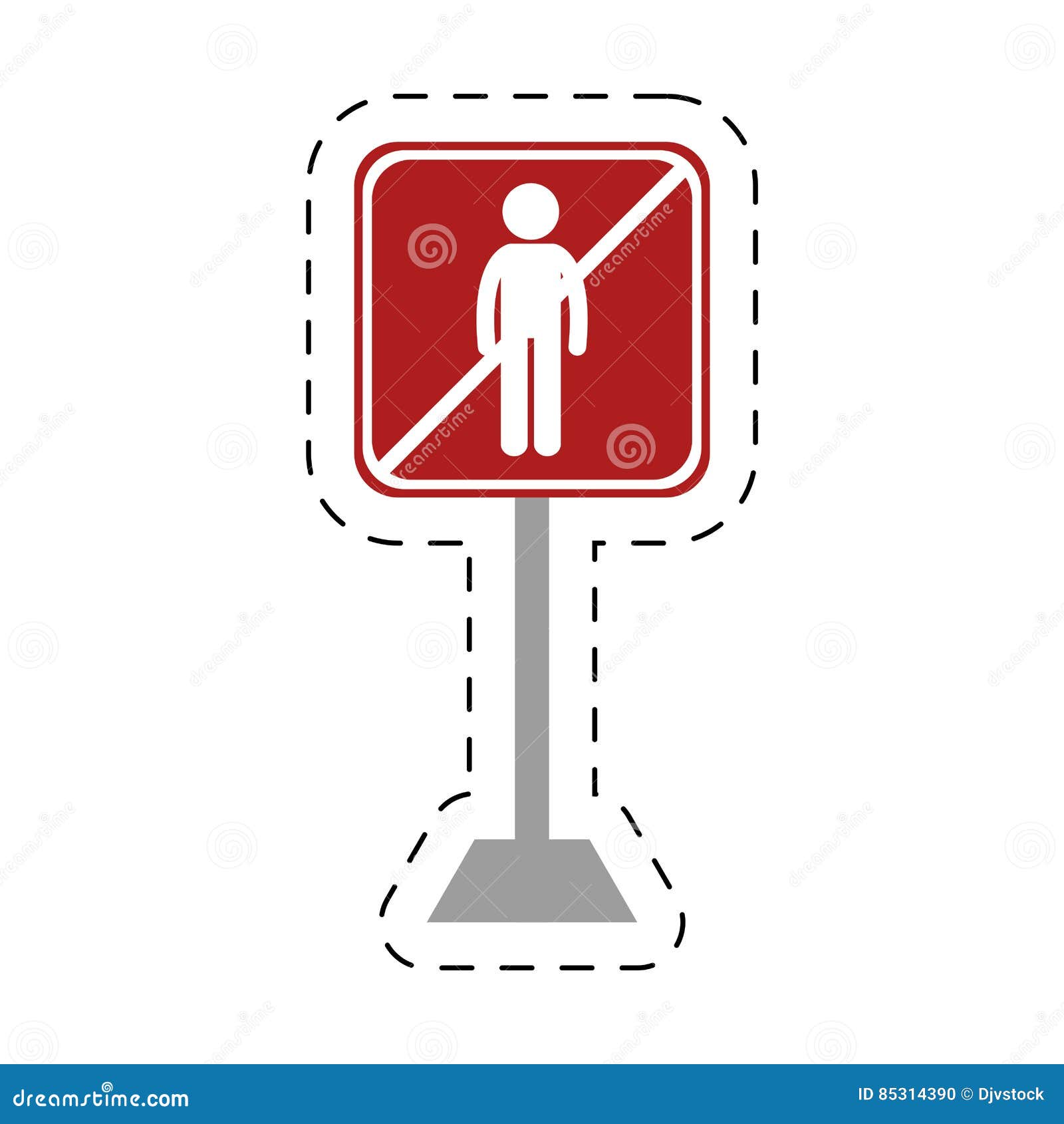 Traffic Prohibited Man Person Icon Stock Illustration - Illustration of ...