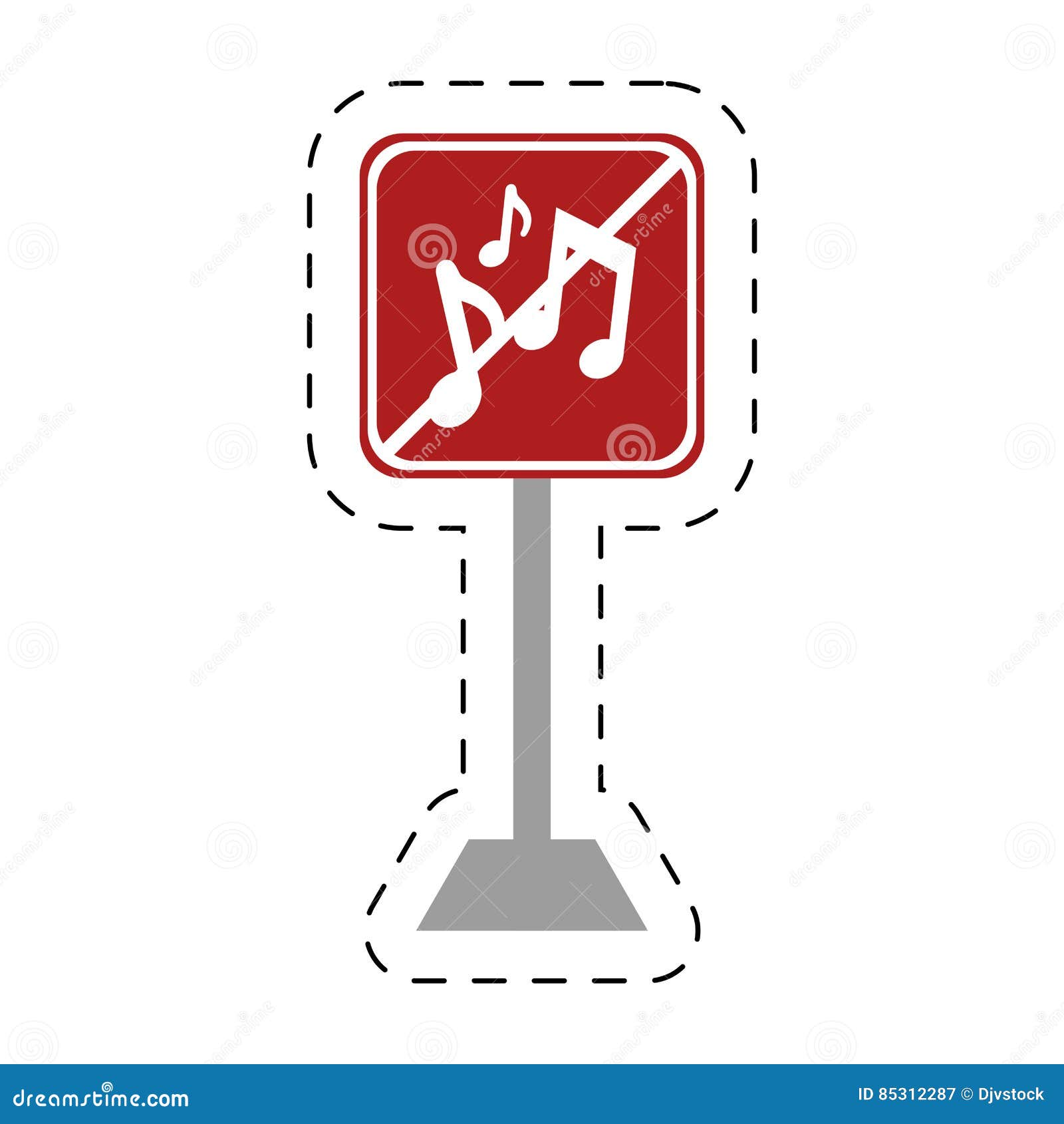 Traffic Prohibited Music Sound Stock Illustration - Illustration of ...