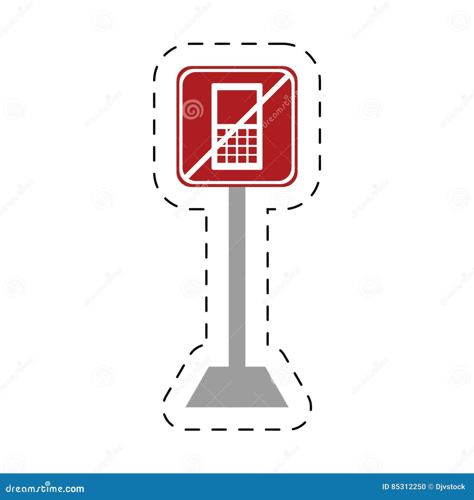 Traffic Prohibited Smartphone Technology Stock Illustration ...