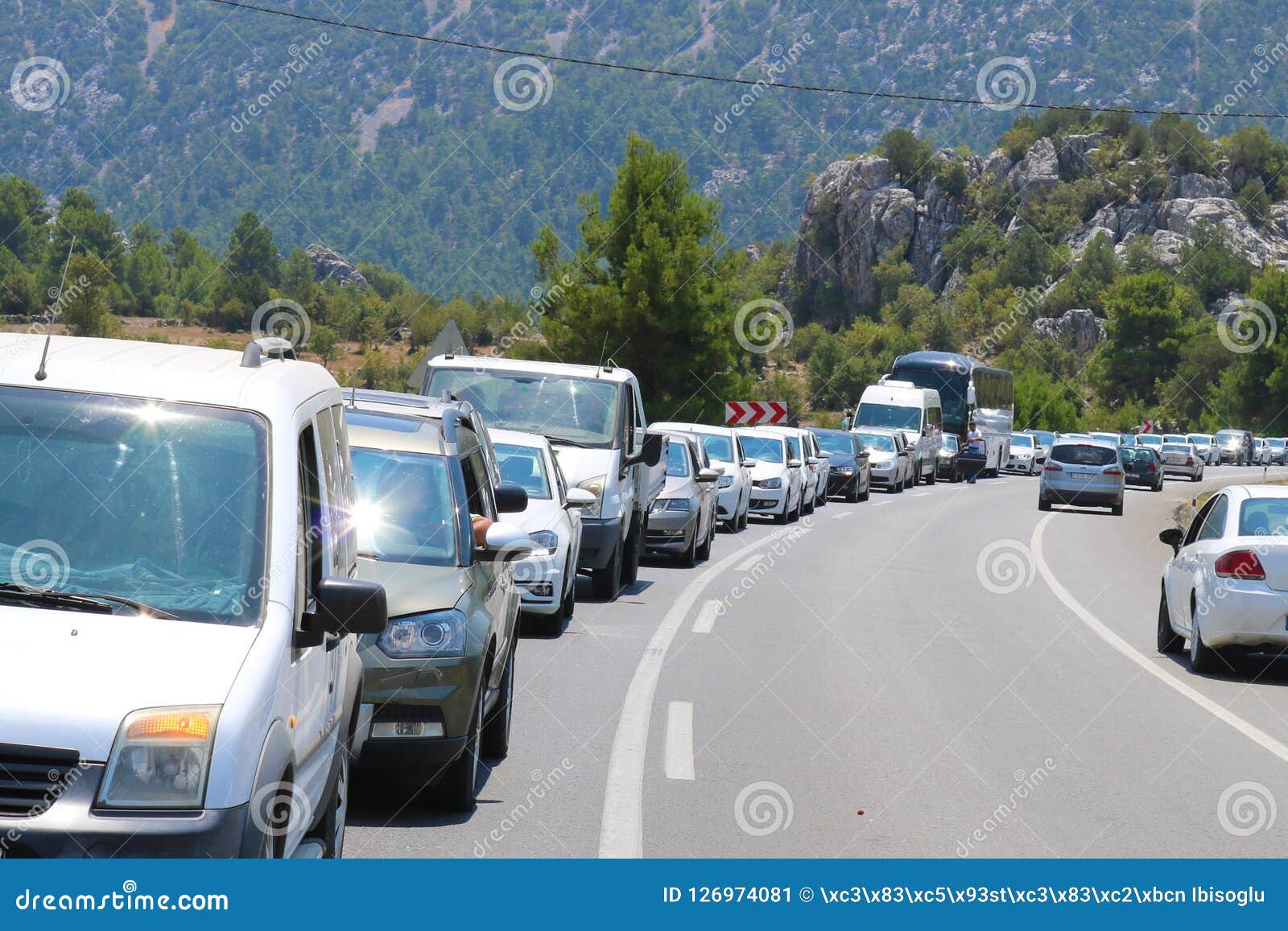 Traffic Queue. Cars in a Queue in Traffic Jam Editorial Photo - Image ...